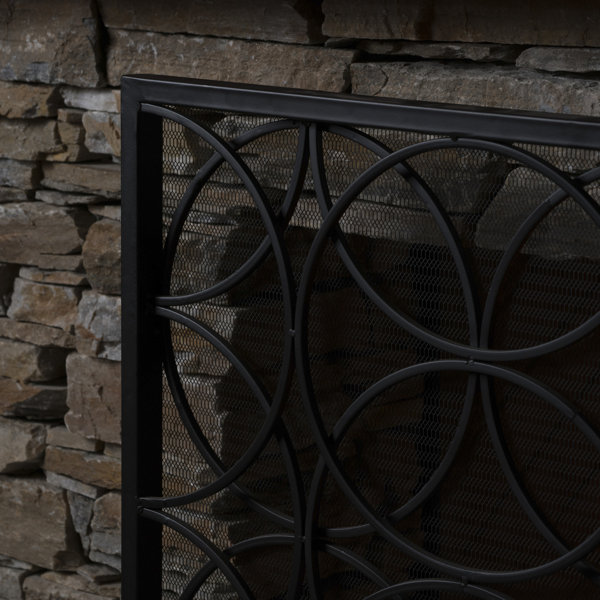 Winston Porter Thayer Single Panel Iron Fireplace Screen & Reviews ...