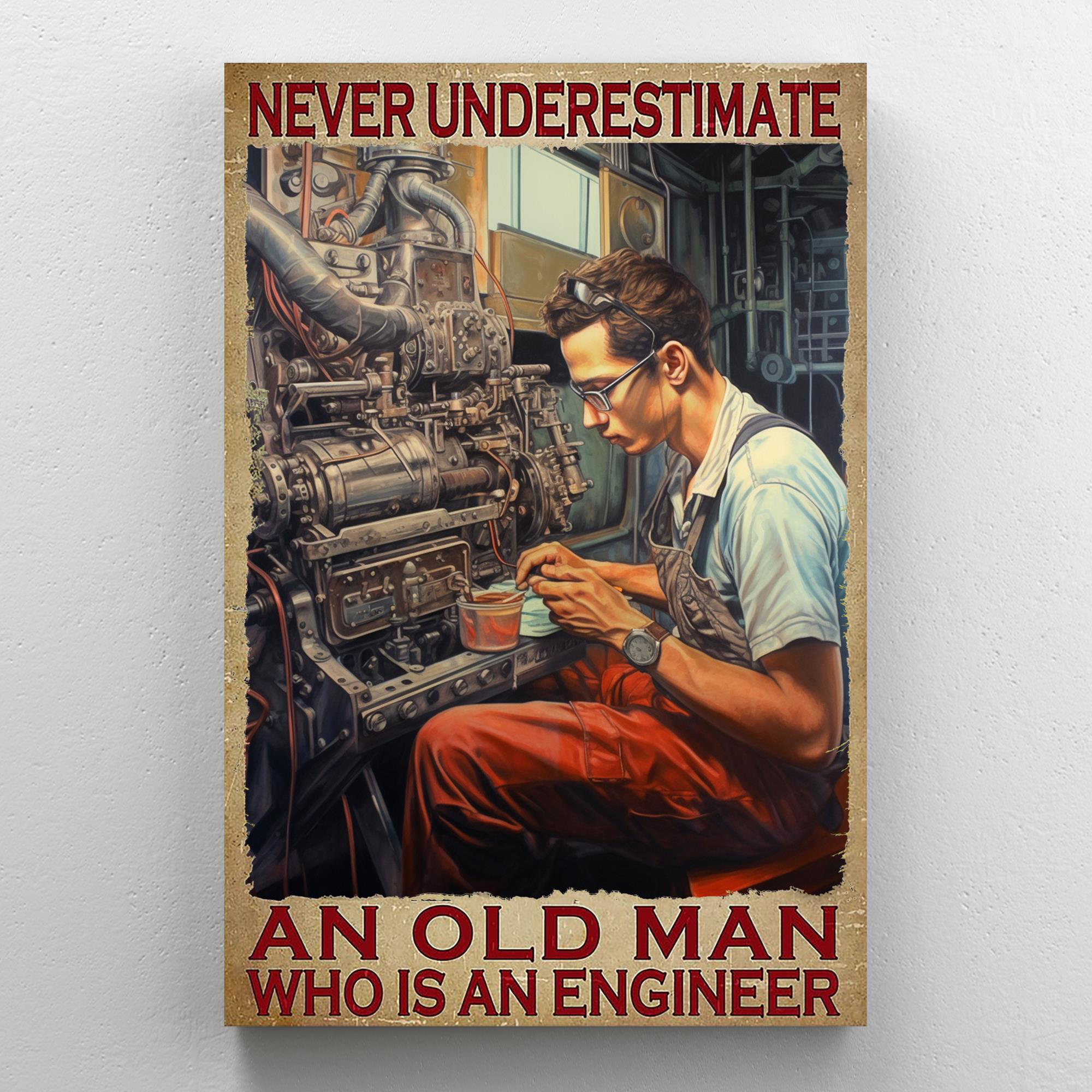 Trinx An Old Man Who Is An Engineer On Canvas Graphic Art | Wayfair