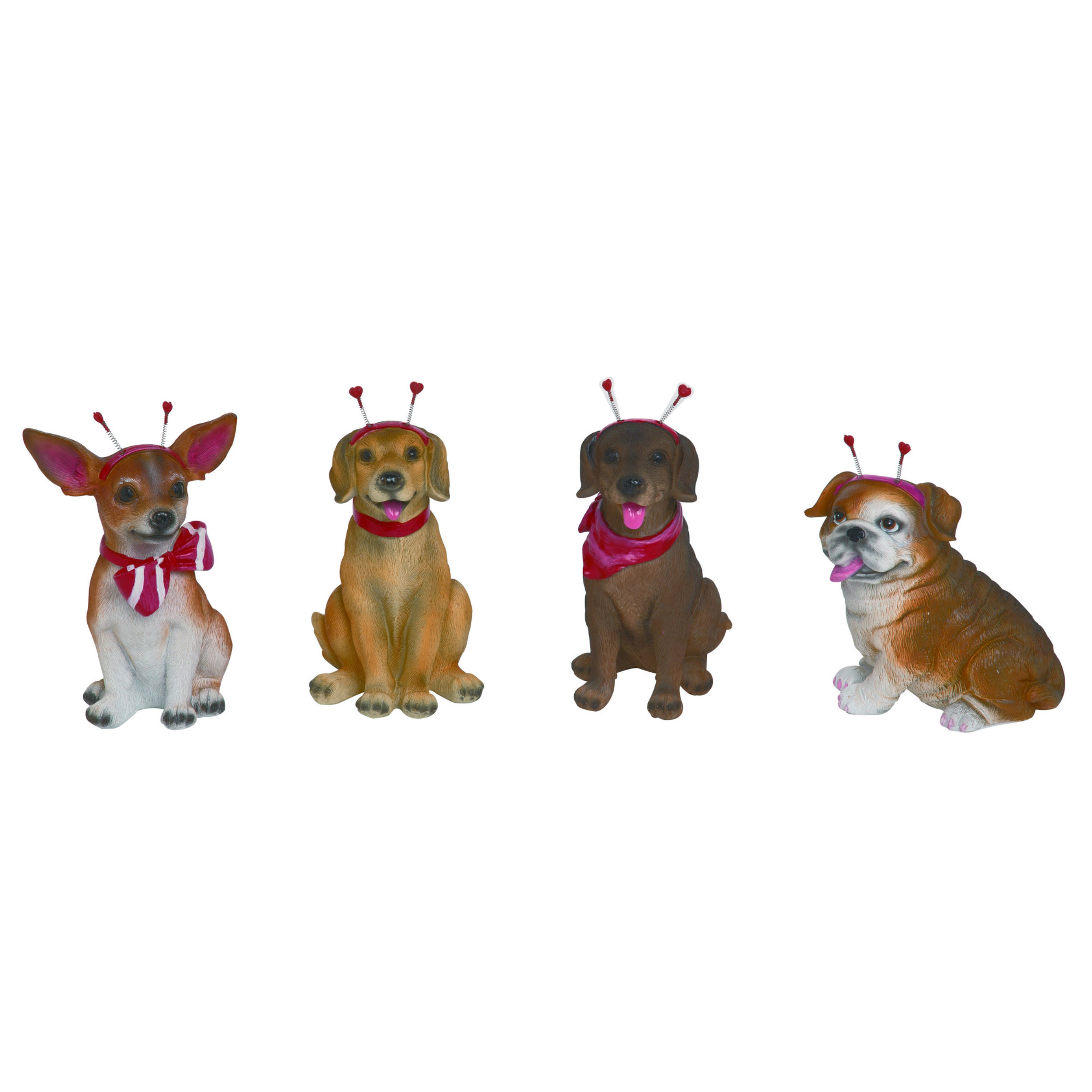 The Holiday Aisle® Resin Valentines Day Sitting Dogs Wearing Heart ...