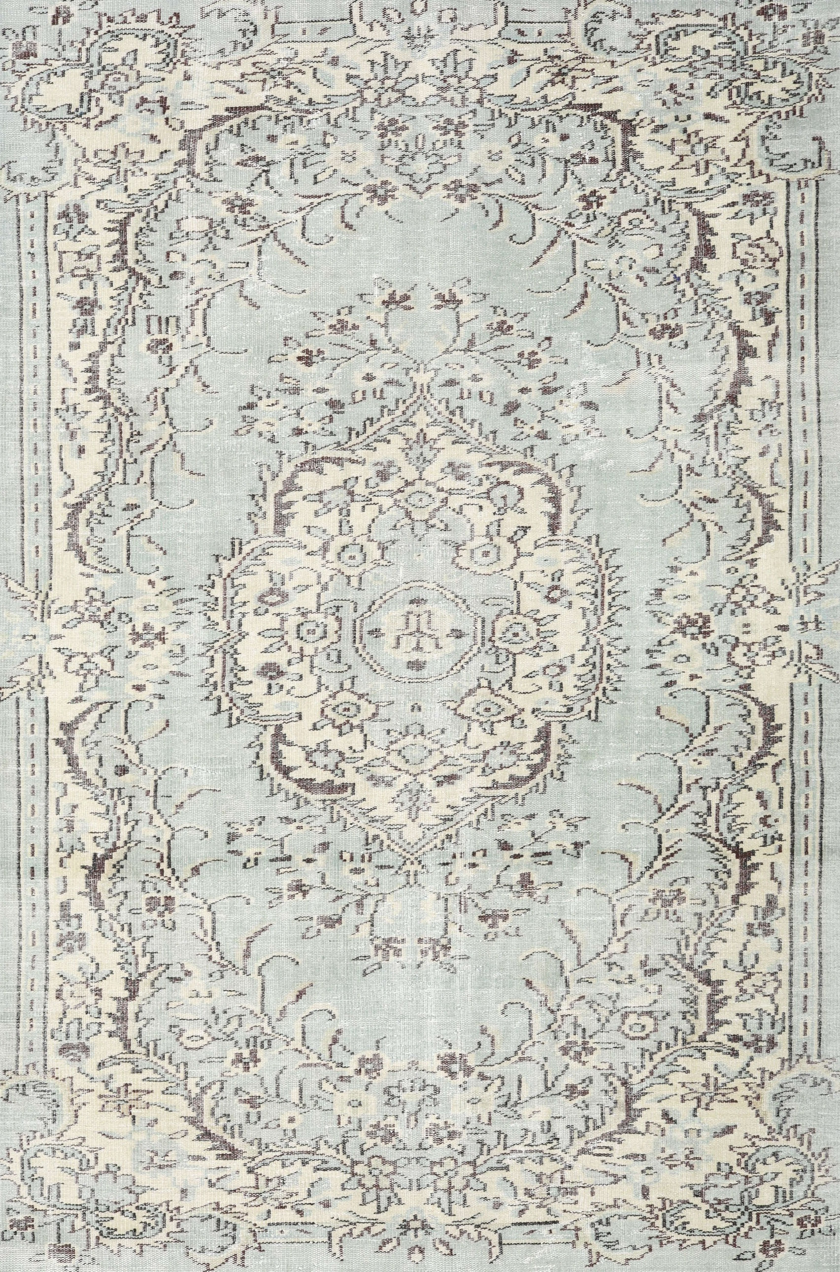 Bloomsbury Market Derk Traditional Sky Blue/Light Gray Area Rug | Wayfair
