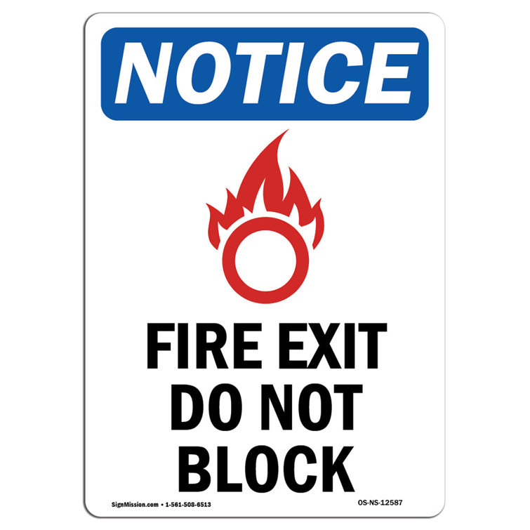 SignMission Fire Exit Do Not Block Sign | Wayfair