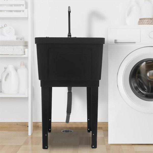 YINXIER 19.68'' L x 19'' W Free Standing Laundry Sink with Faucet ...
