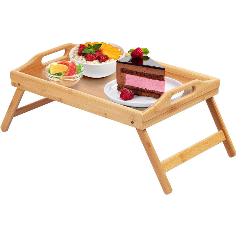Lark Manor™ Bed Tray Table Folding Legs with Handles Breakfast Tray for Sofa Eating,Drawing ...