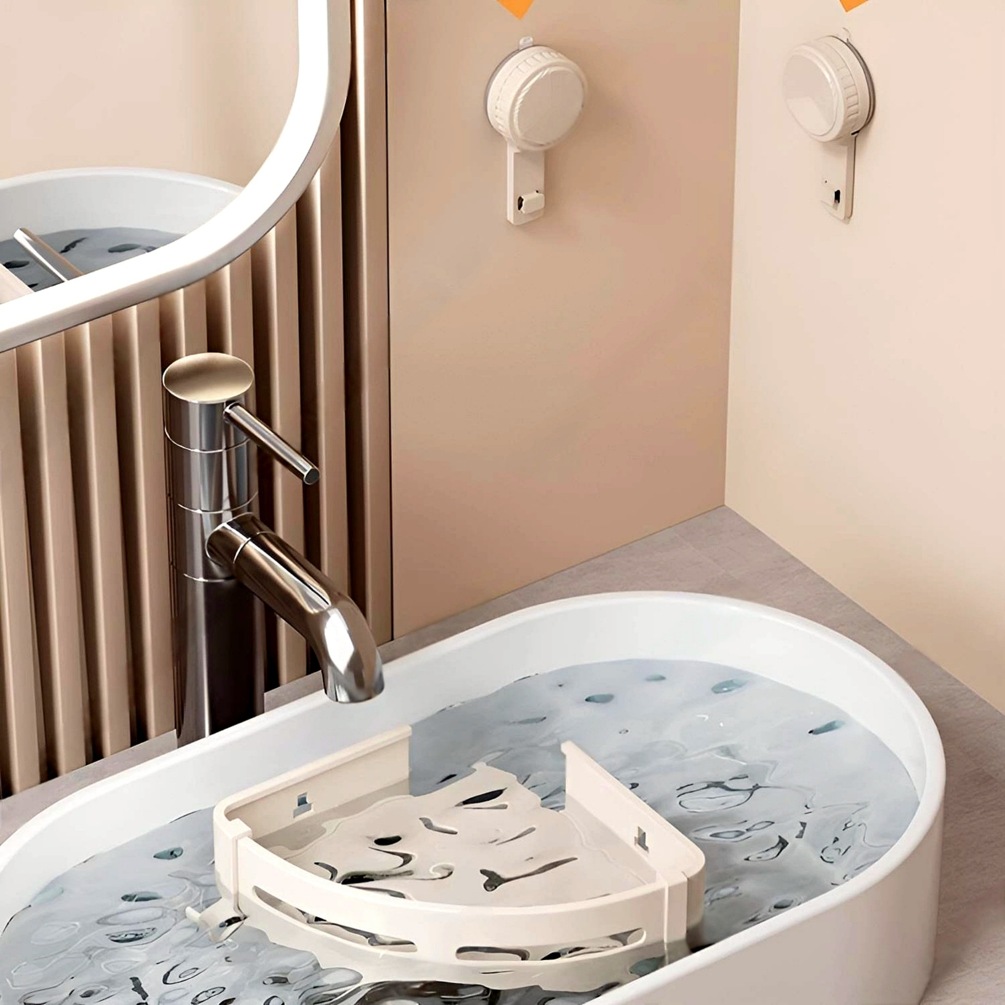 Rebrilliant Non Perforated Suction Cup Triangular Storage Rack For ...