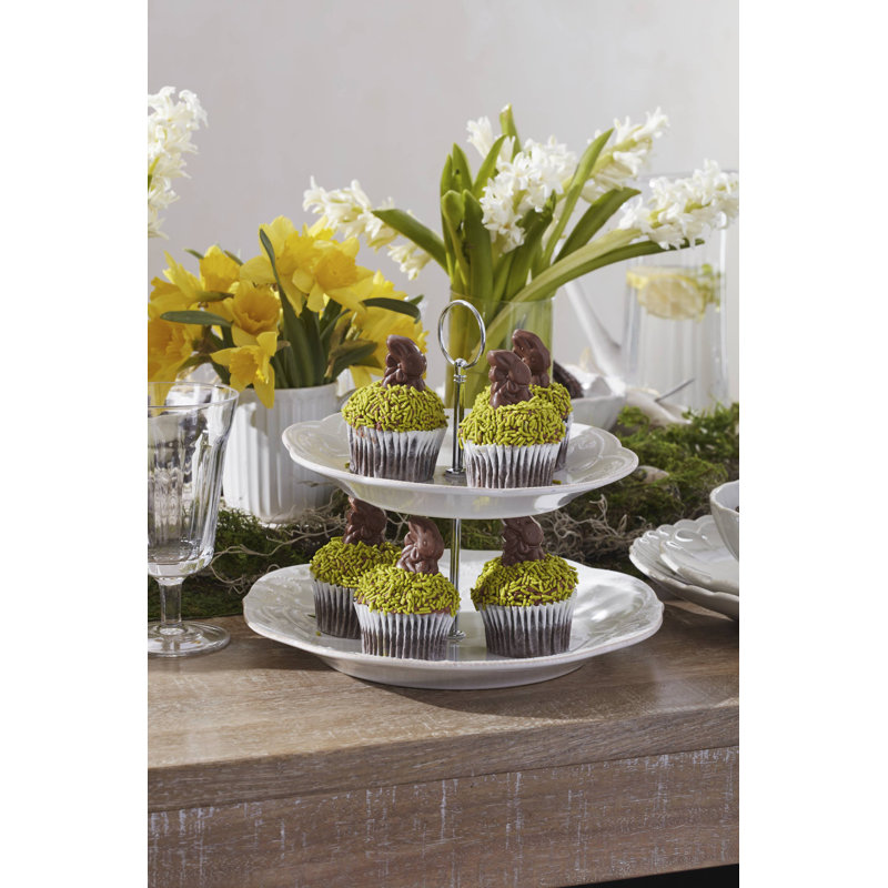Lenox French Perle White 2-Tiered Server & Reviews | Wayfair
