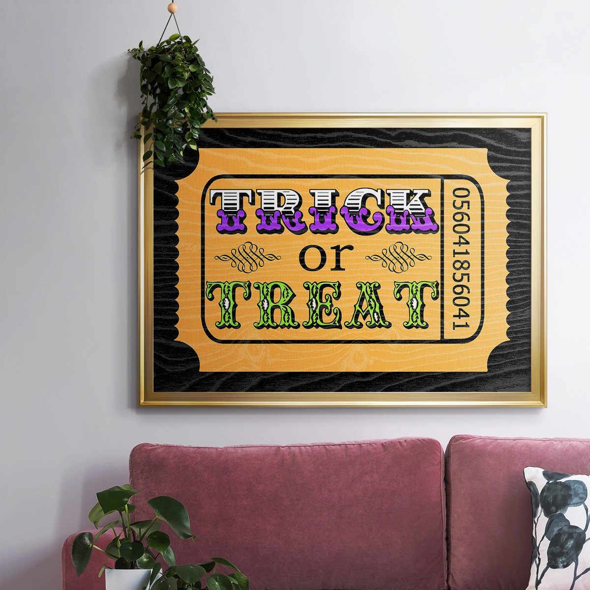 Trinx Trick Or Treat Ticket Framed On Canvas Textual Art | Wayfair