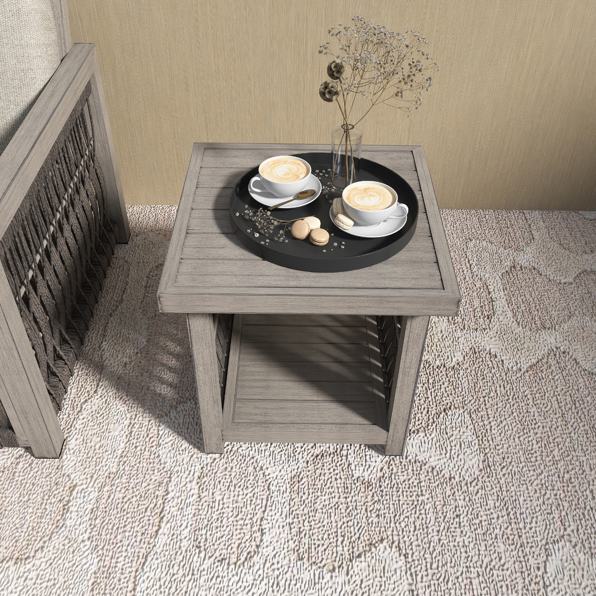 Gracie Oaks Aluminum 2-Tier Storage Square Side Table - Wayfair Canada