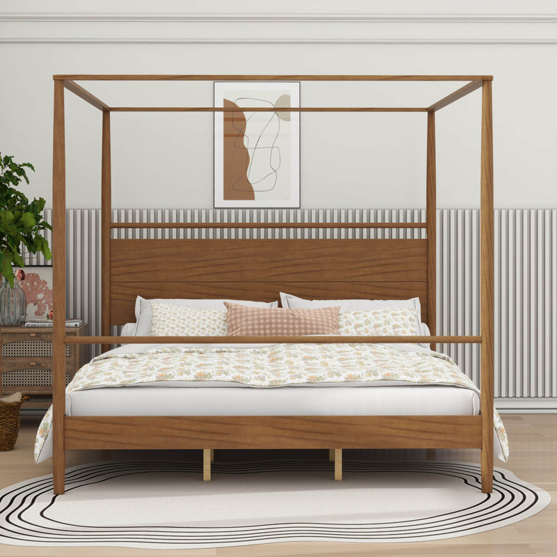 Latitude Run® Huffaker King Size Canopy Bed Frame | Wayfair
