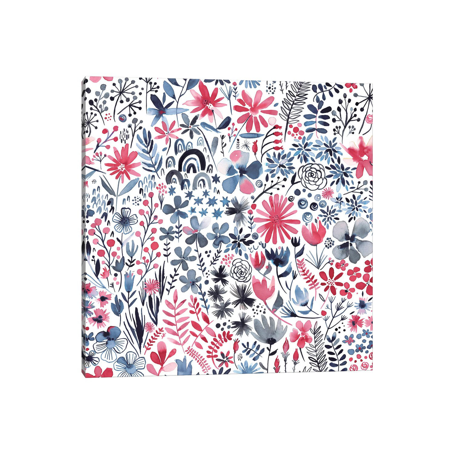 East Urban Home " Winter Ink Flowers " by Ninola Design Painting Print ...
