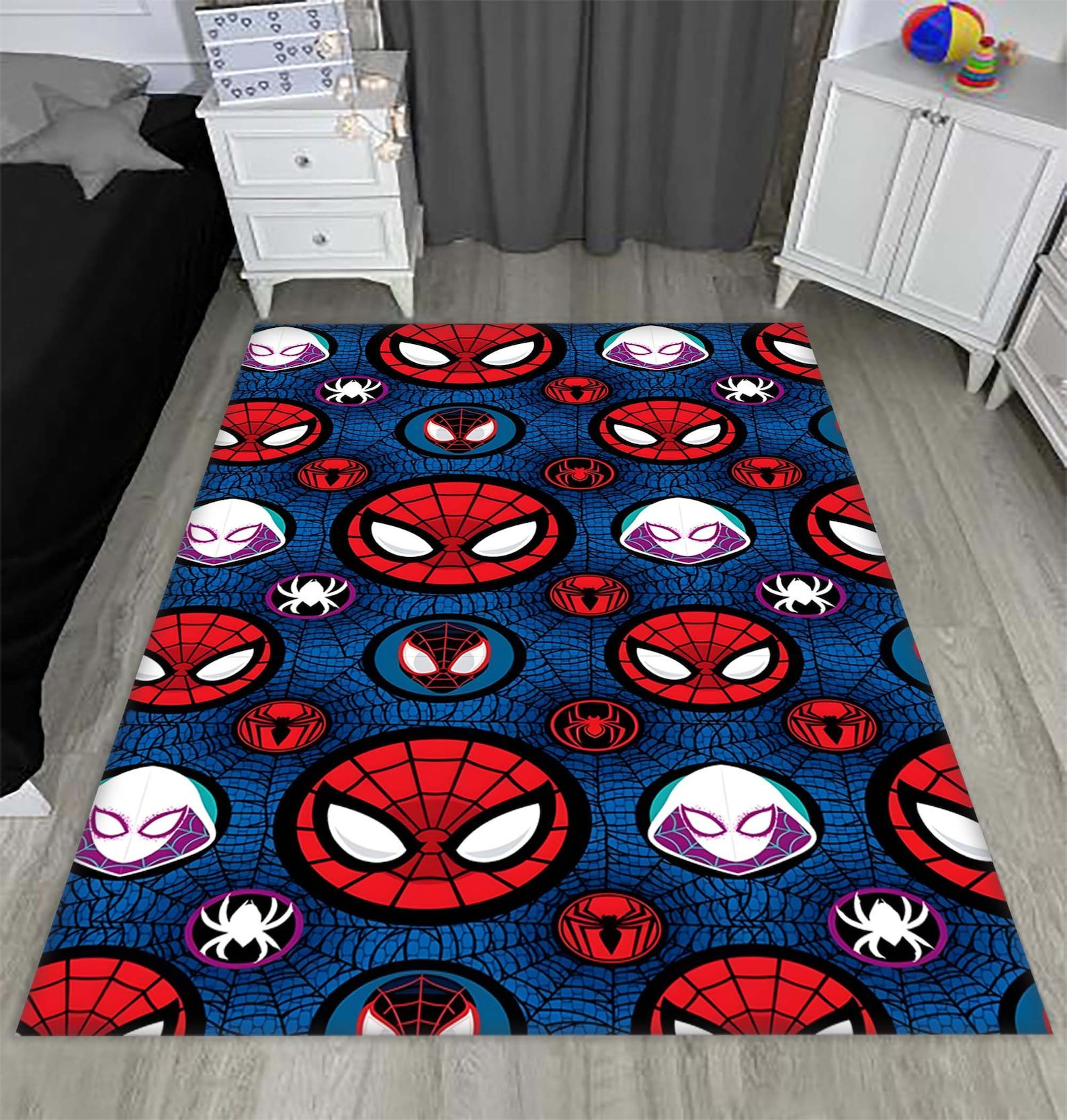 TeexCorp Spiderman Rug, Spiderman Patterned Rug, Superhero Rug ...