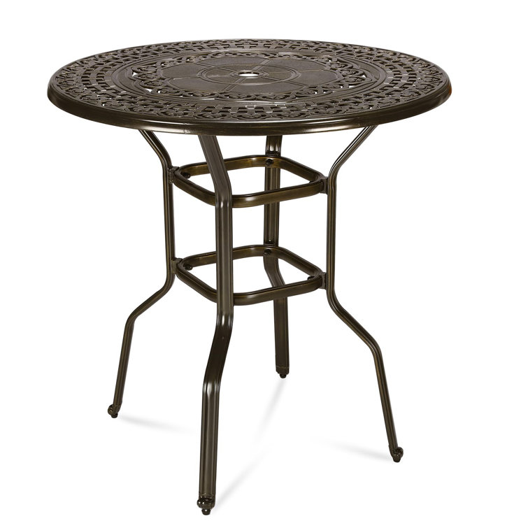 Fleur De Lis Living Round Metal Outdoor Bar Table & Reviews | Wayfair