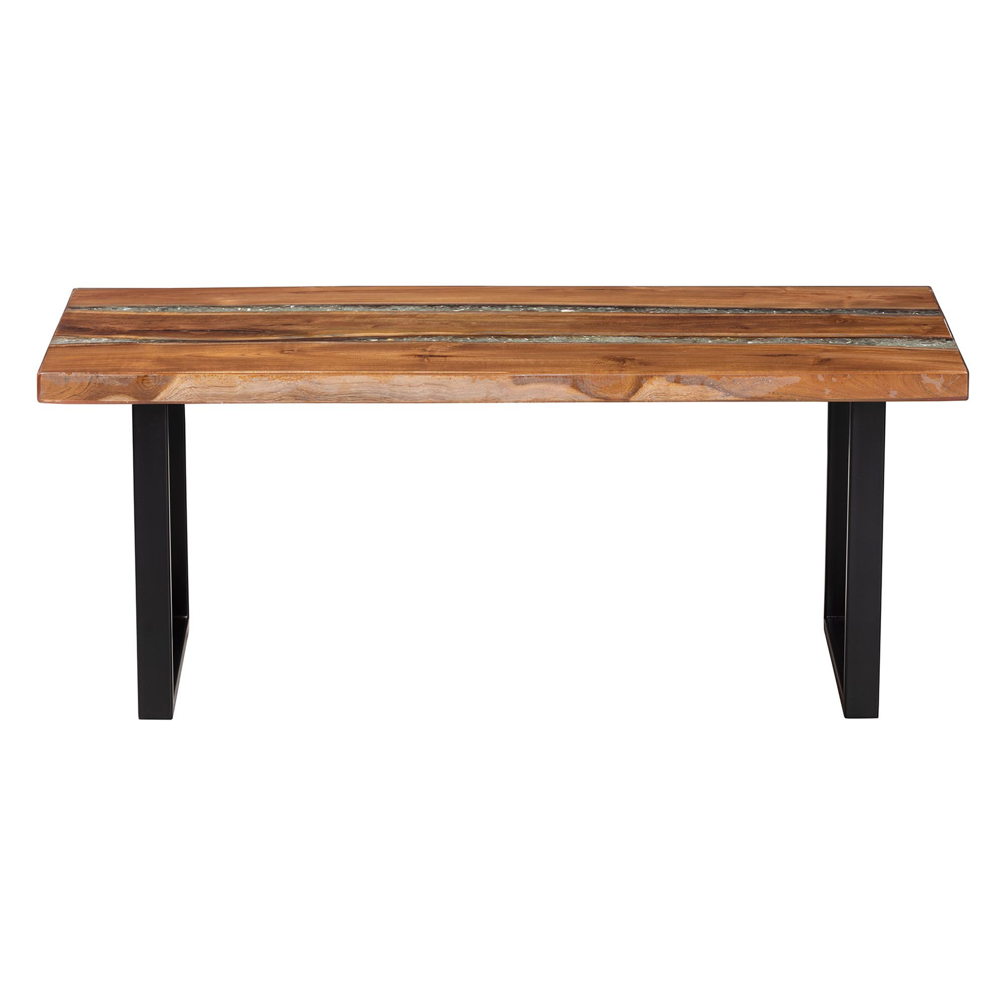 Dakota Fields Bali & Pari Apio Wood Epoxy Resin Coffee Table With Glass ...
