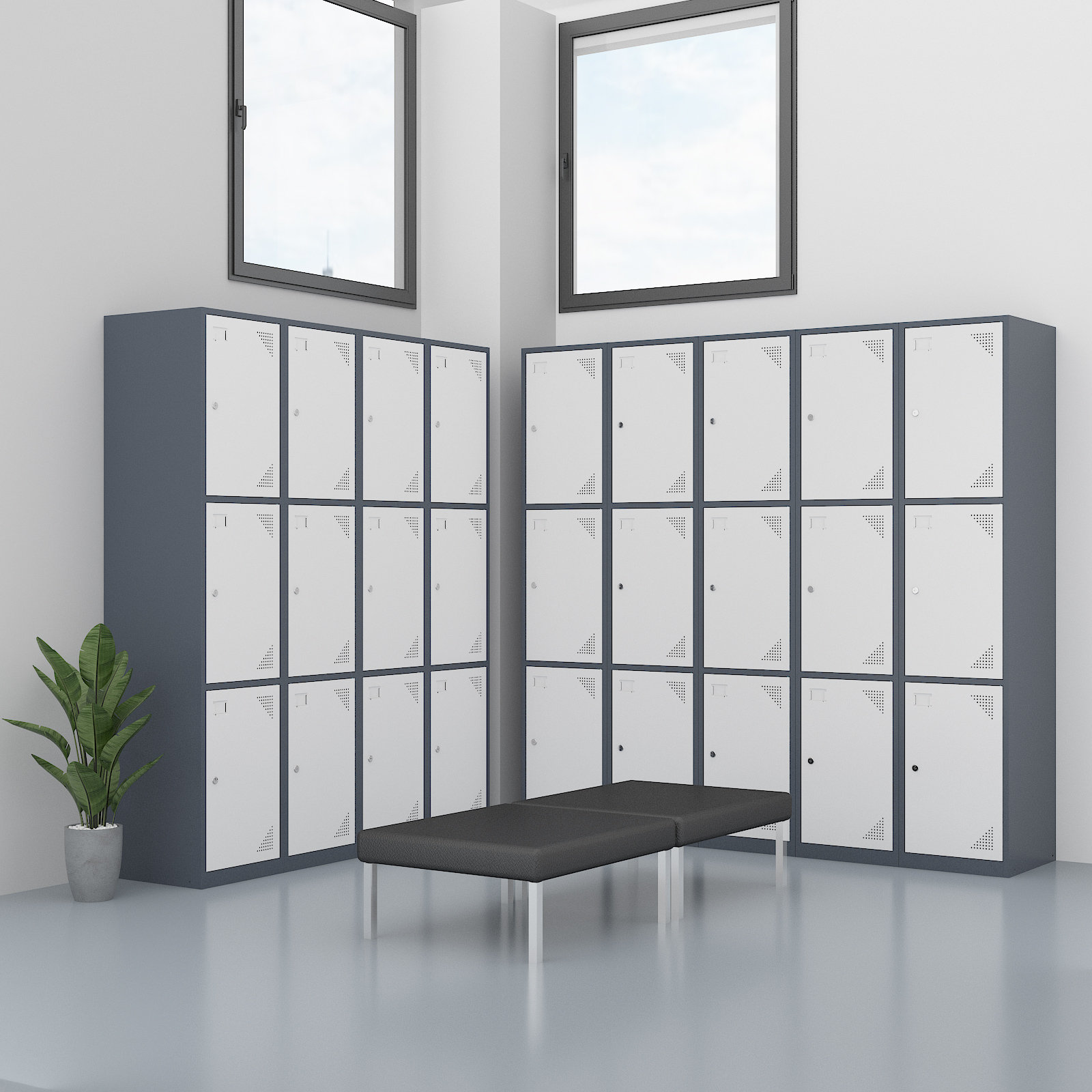 Dsarui 15 Inch Wide Storage Lockers Cabinet With 3 Doors And Keys For ...