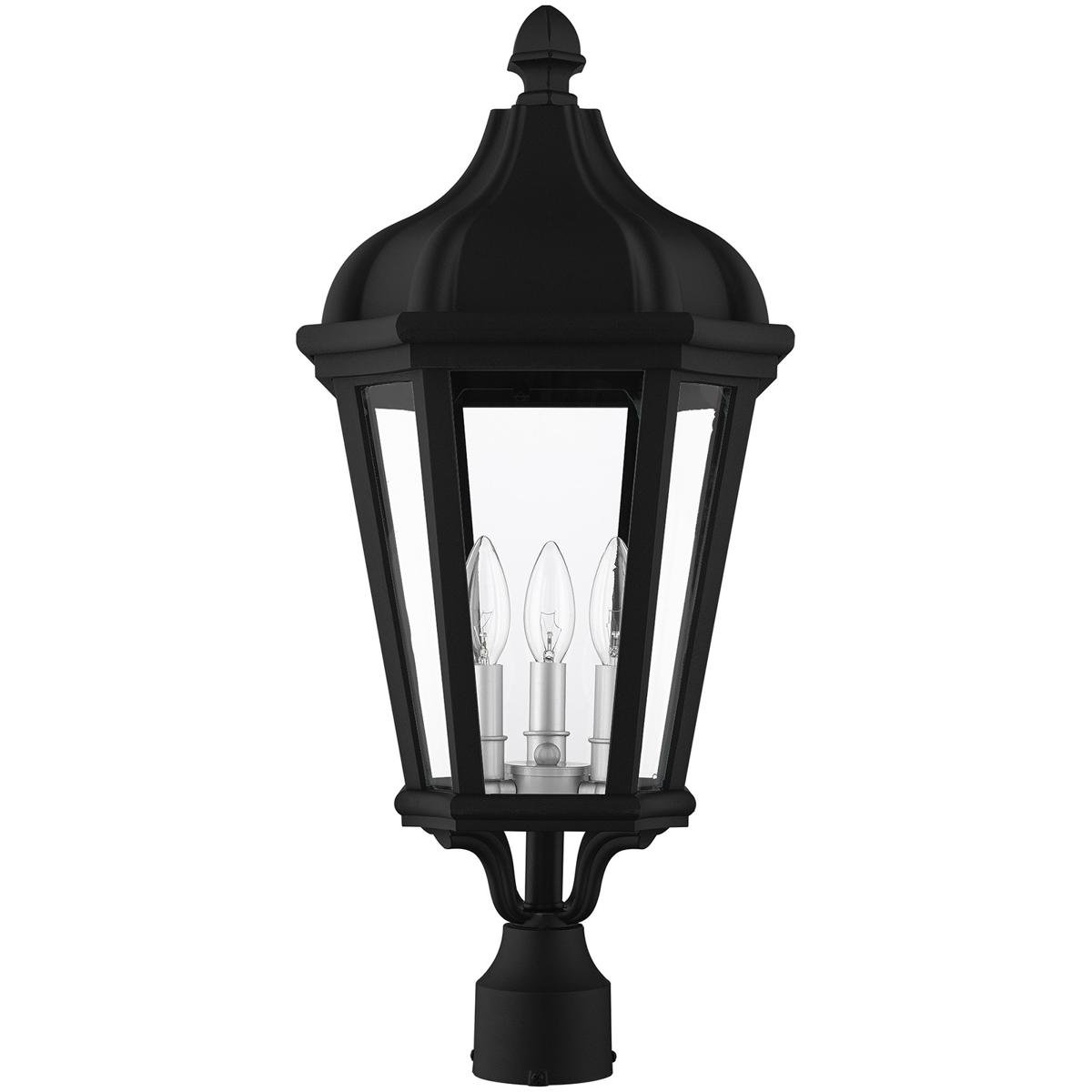 Lighting Lumens 3 Light TBK Outdoor Post Top Lantern Clear Glass Shade ...