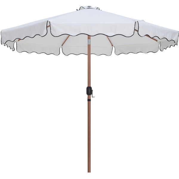 Arlmont & Co. Chavonte Fabric With Piping / Aluminum Patio Umbrella ...