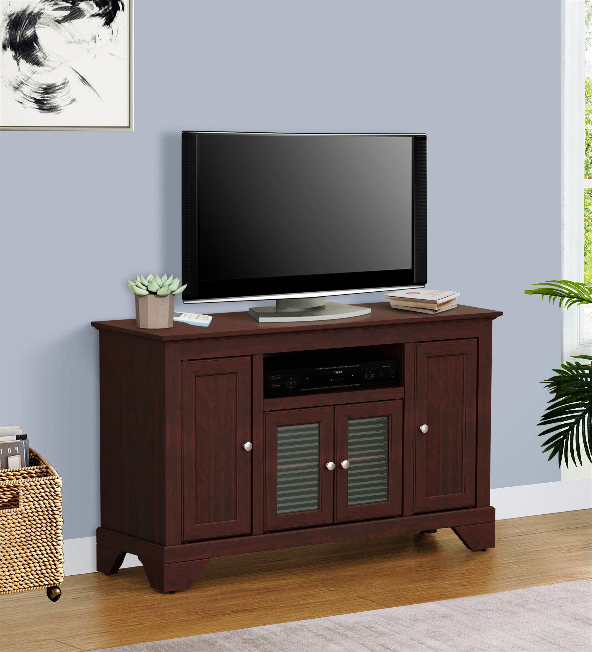 Red Barrel Studio 48" TV Stand Elegant Cherry Media Console - Modern TV ...