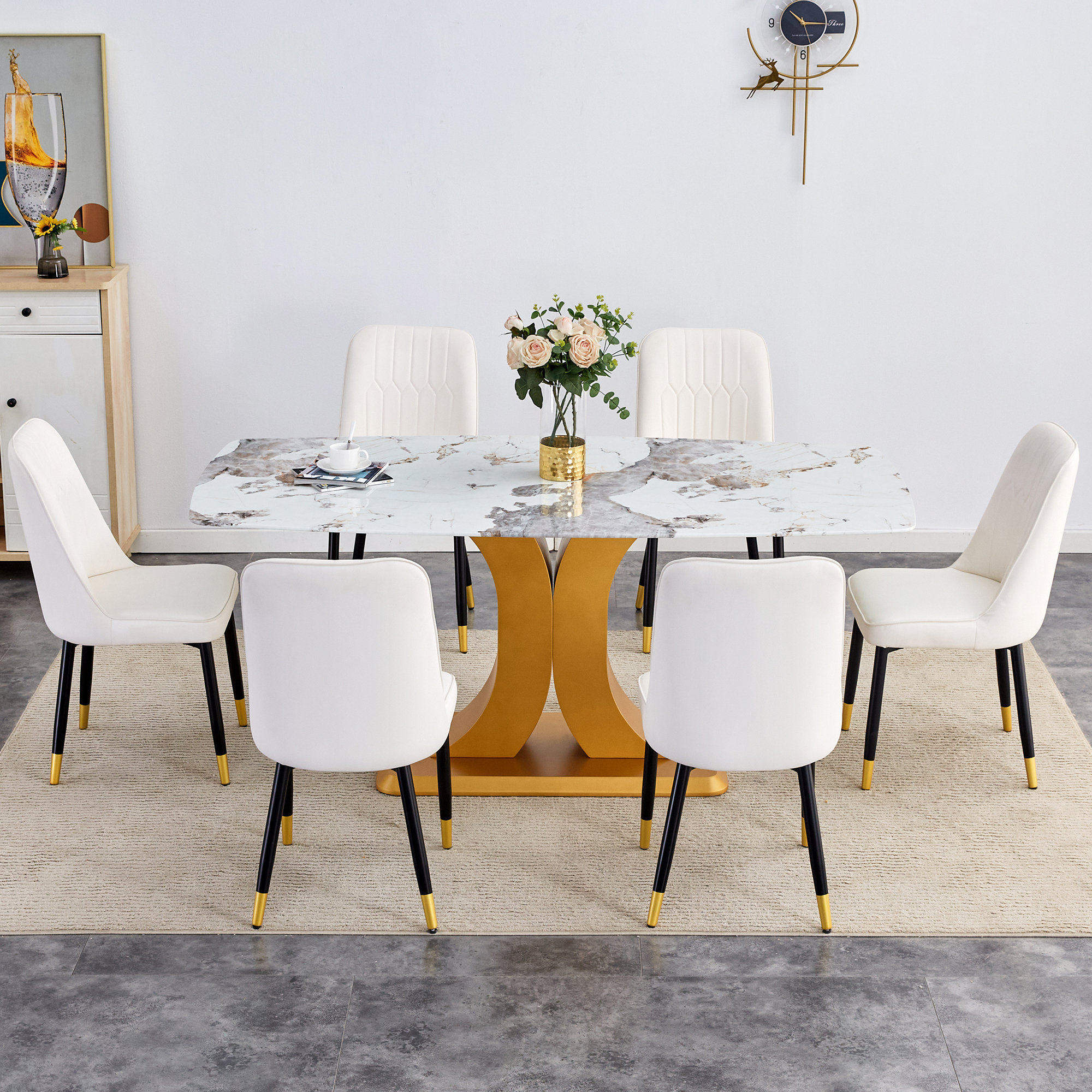 Brayden Studio® Table And Chair Set.71"X35.4"X30" Luxurious Pandora ...