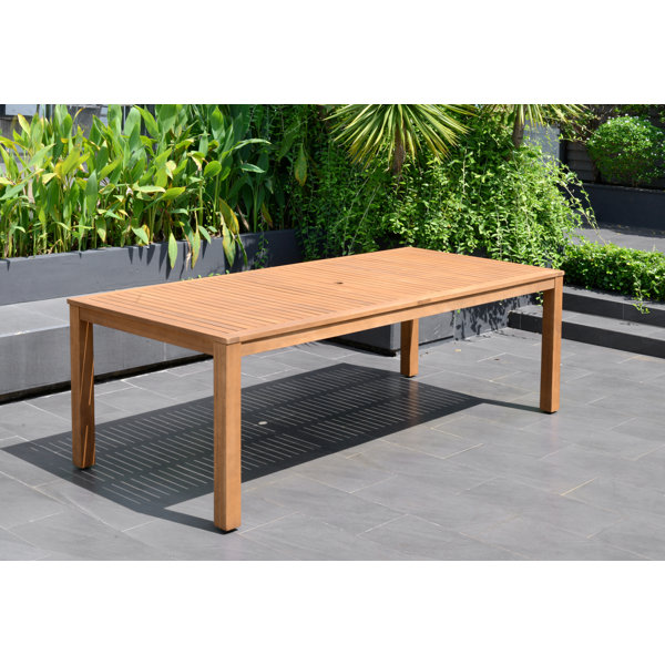 Lark Manor Alyisa Wood Rectangular Patio Table With Teak Finish ...