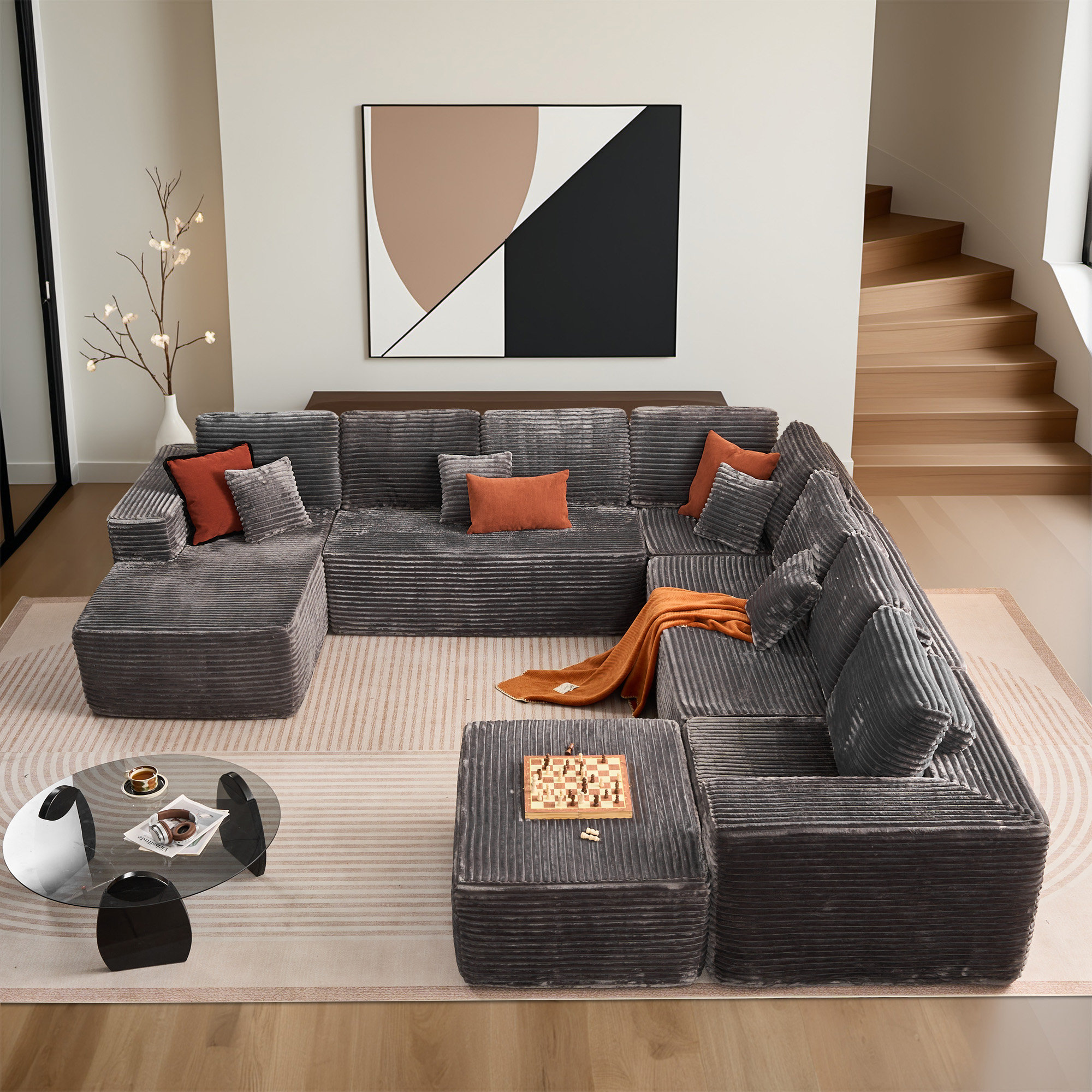 Toject Rita 135" Cloud Sectional Couches For Living Room, Modular Floor ...