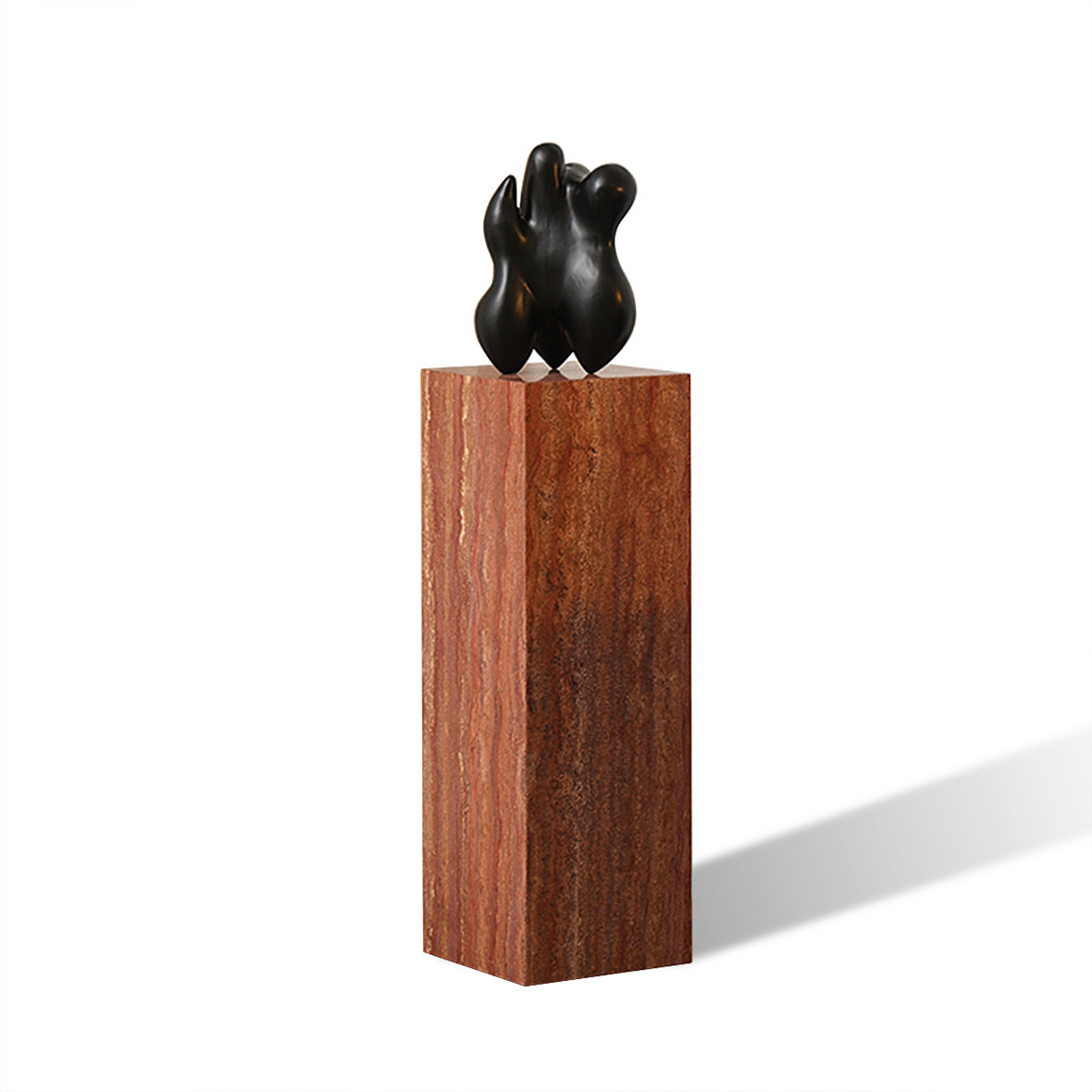 Hokku Designs Brown + Black + Freeform shape + Cuboid + Travertine base ...