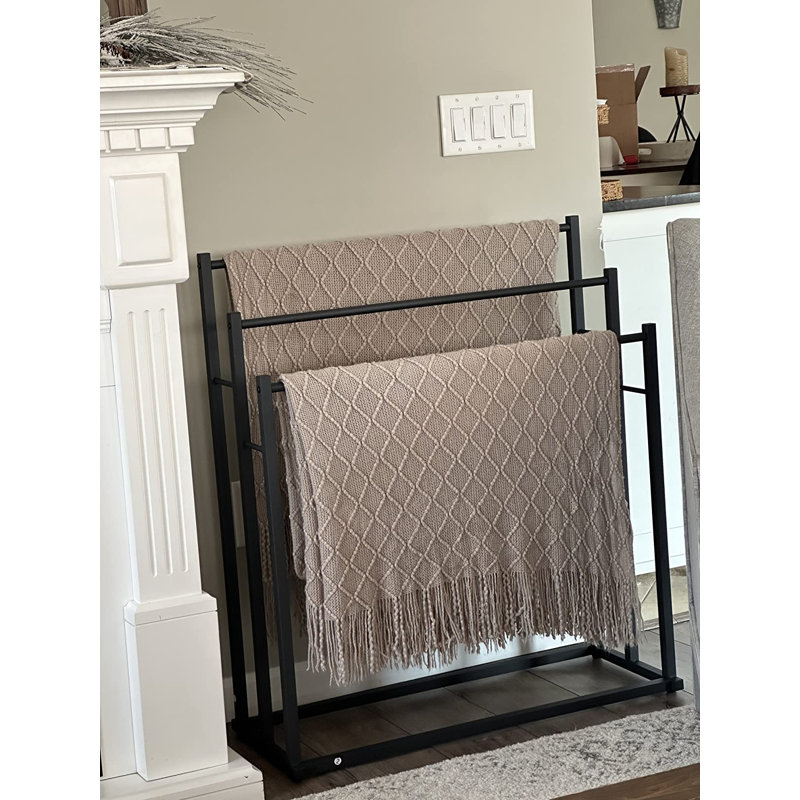 Latitude Run® 3 Tiers Metal Towel Rack Standing, Freestanding Towel ...