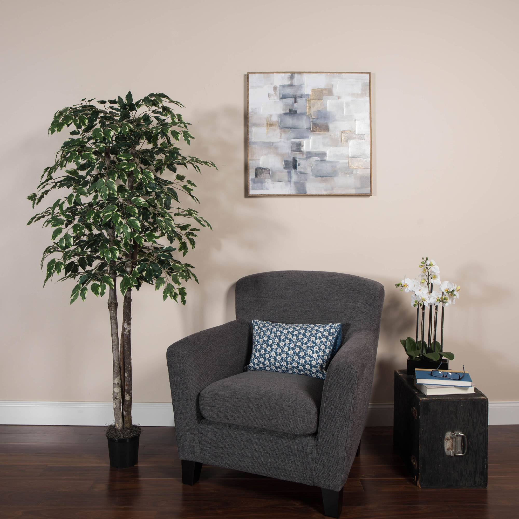 Ebern Designs Variegated Deluxe Tree in Pot & Reviews | Wayfair