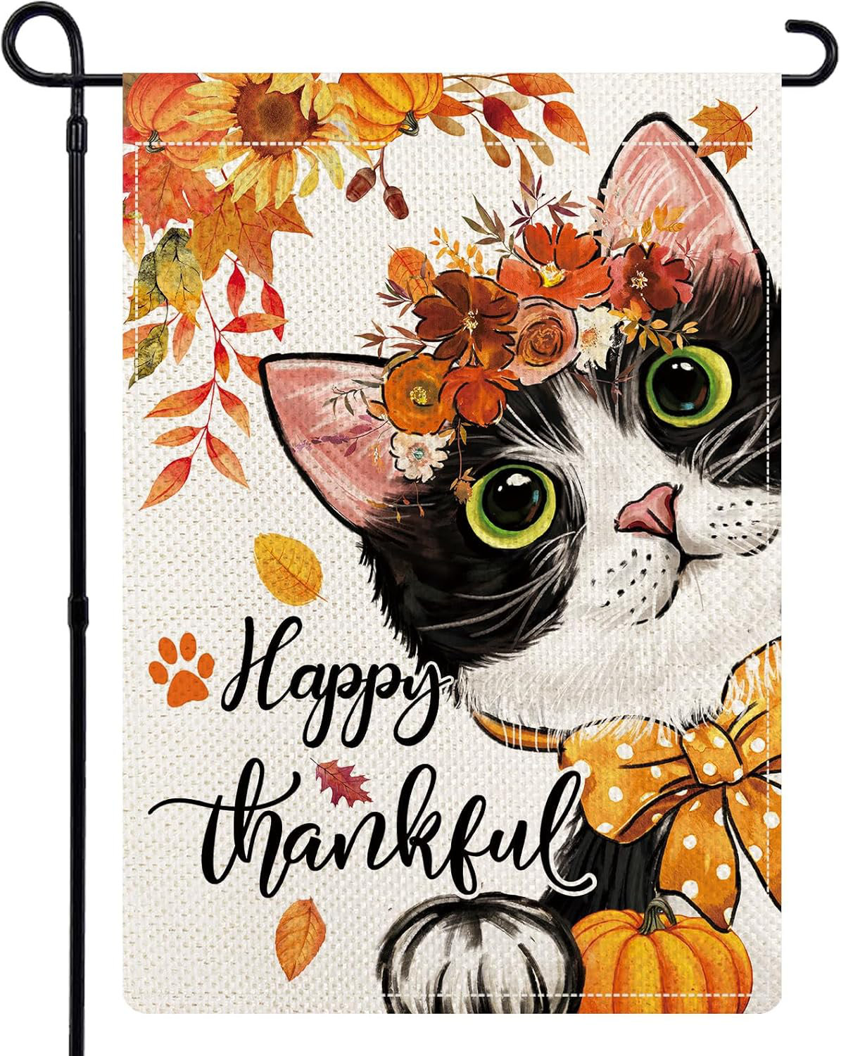 The Holiday Aisle® Fall Black Cat Thanksgiving Garden Flags For Outside ...