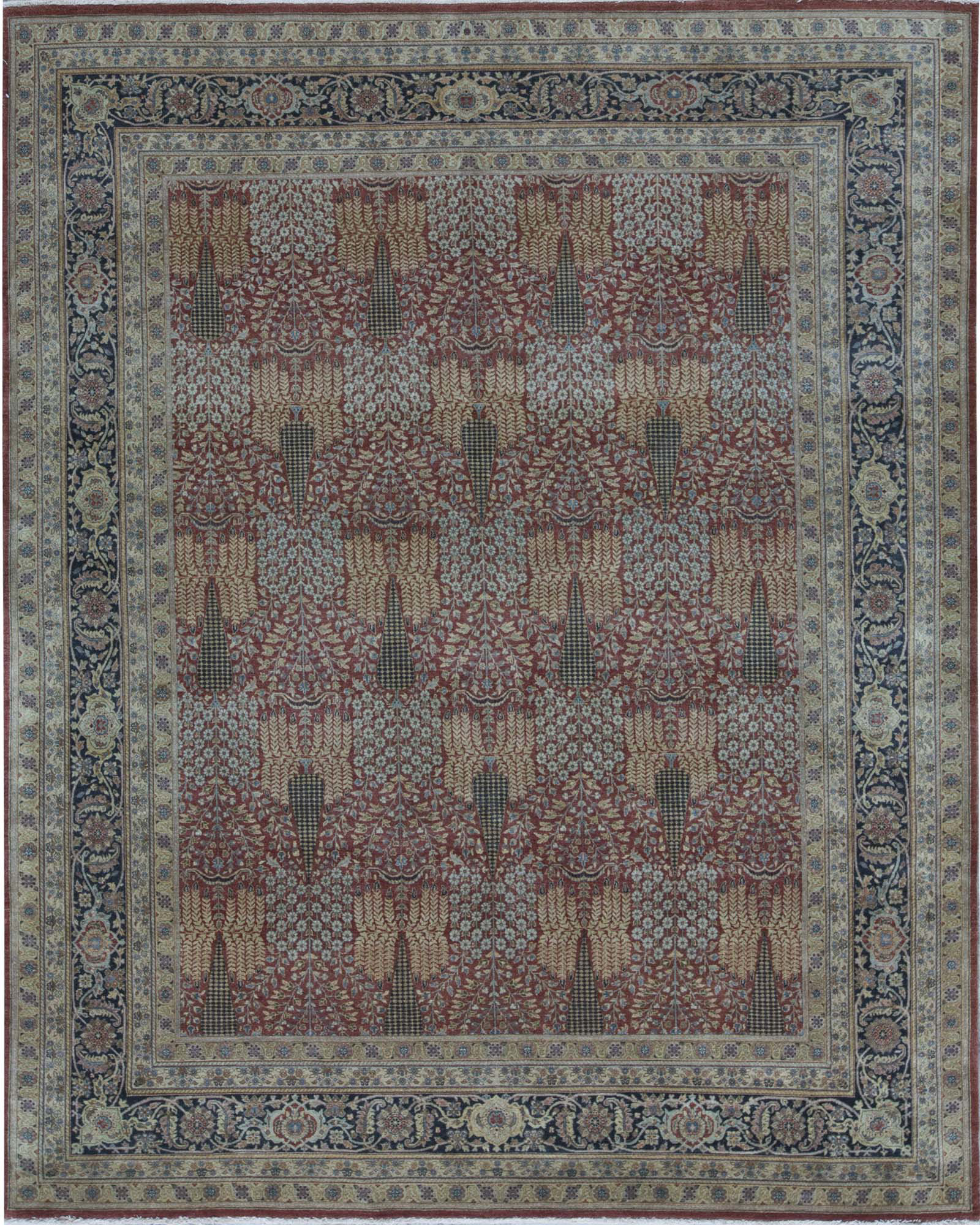 Bokara Rug Co., Inc. Hand-Knotted High-Quality Rust and Blue Area Rug ...