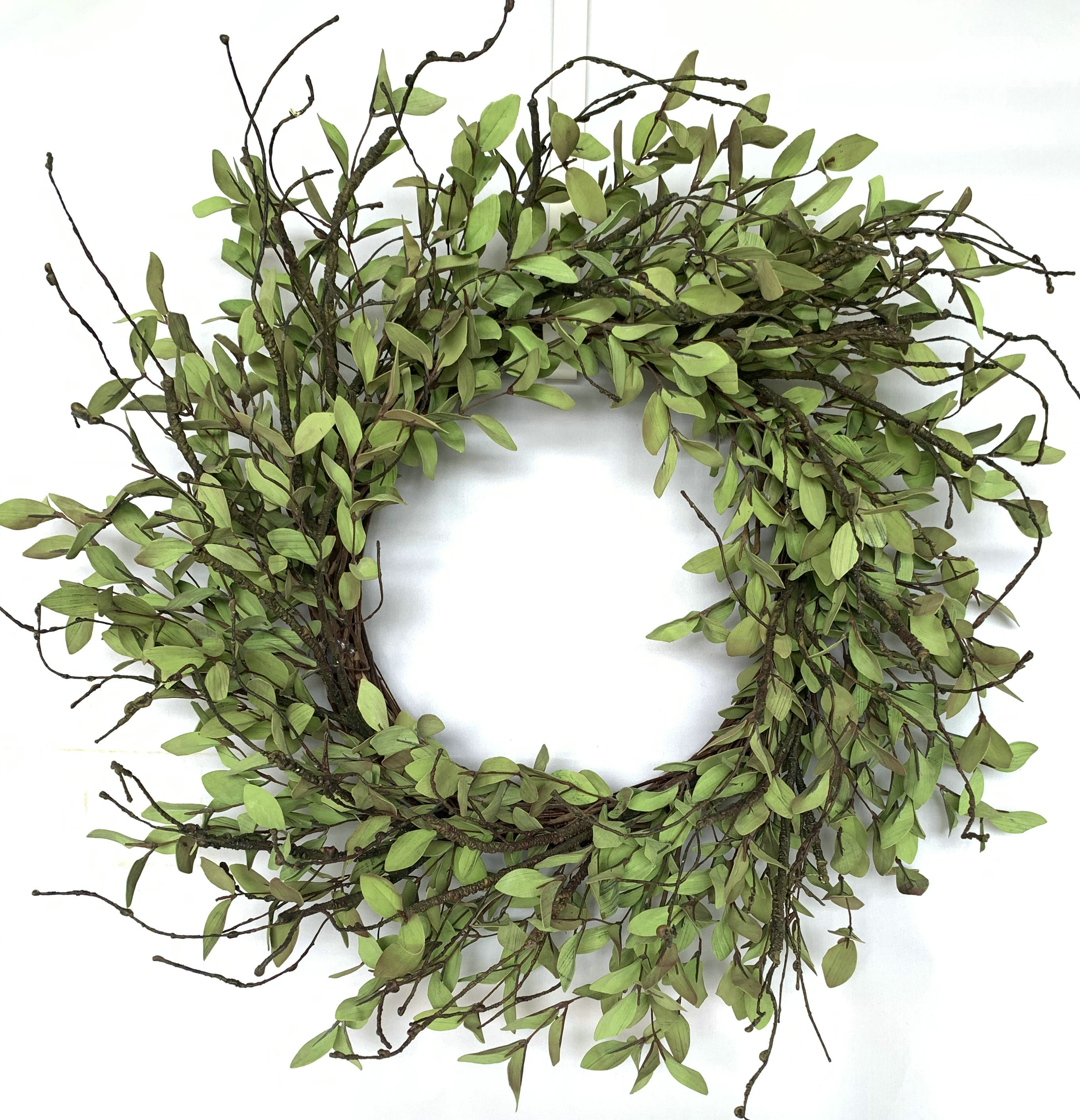 Primrue 24" Handmade Spring Tea Leaf Front Door Wreath & Reviews | Joss ...
