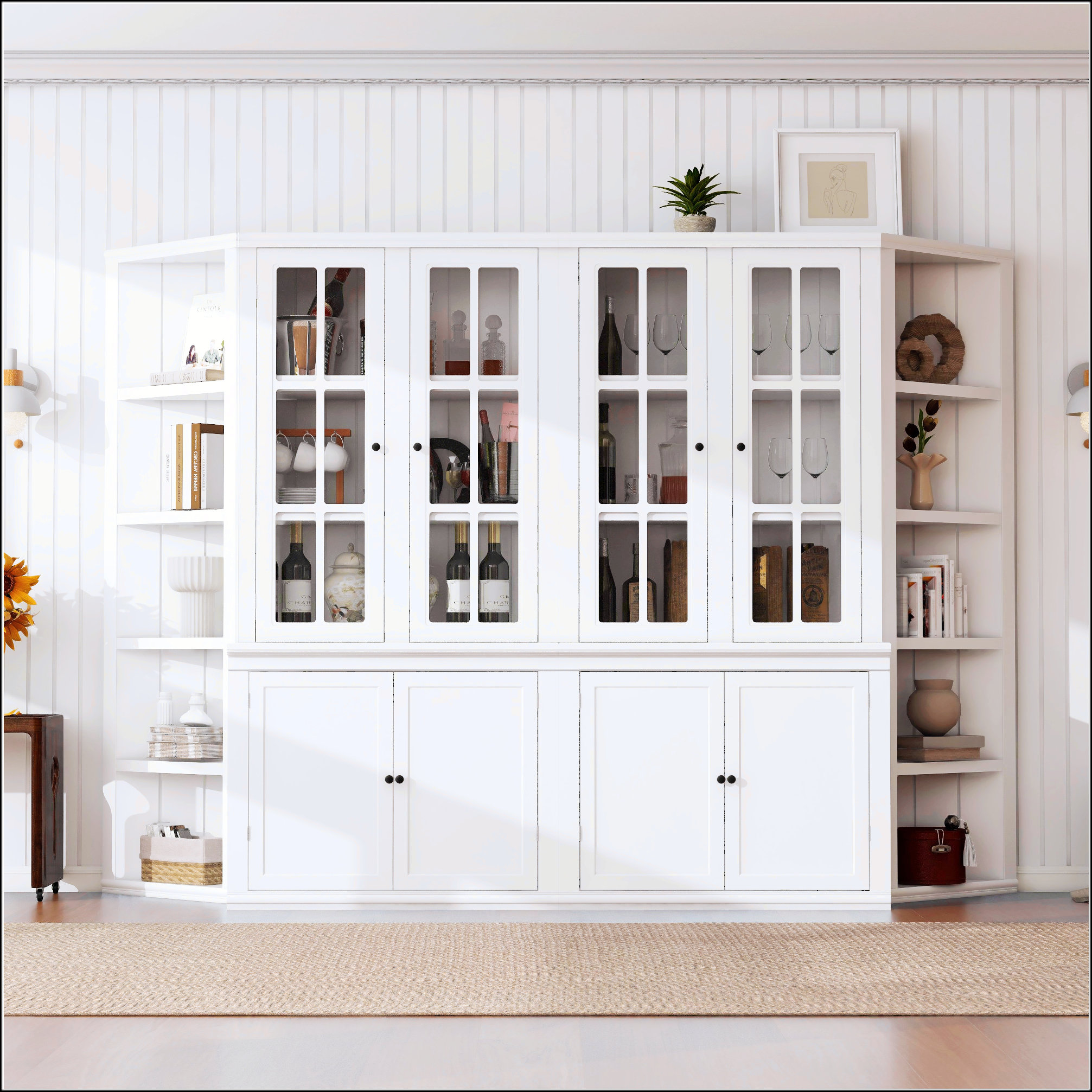 Red Barrel Studio® 2X 75.25'' Tall Display Cabinets And Two Triangle ...