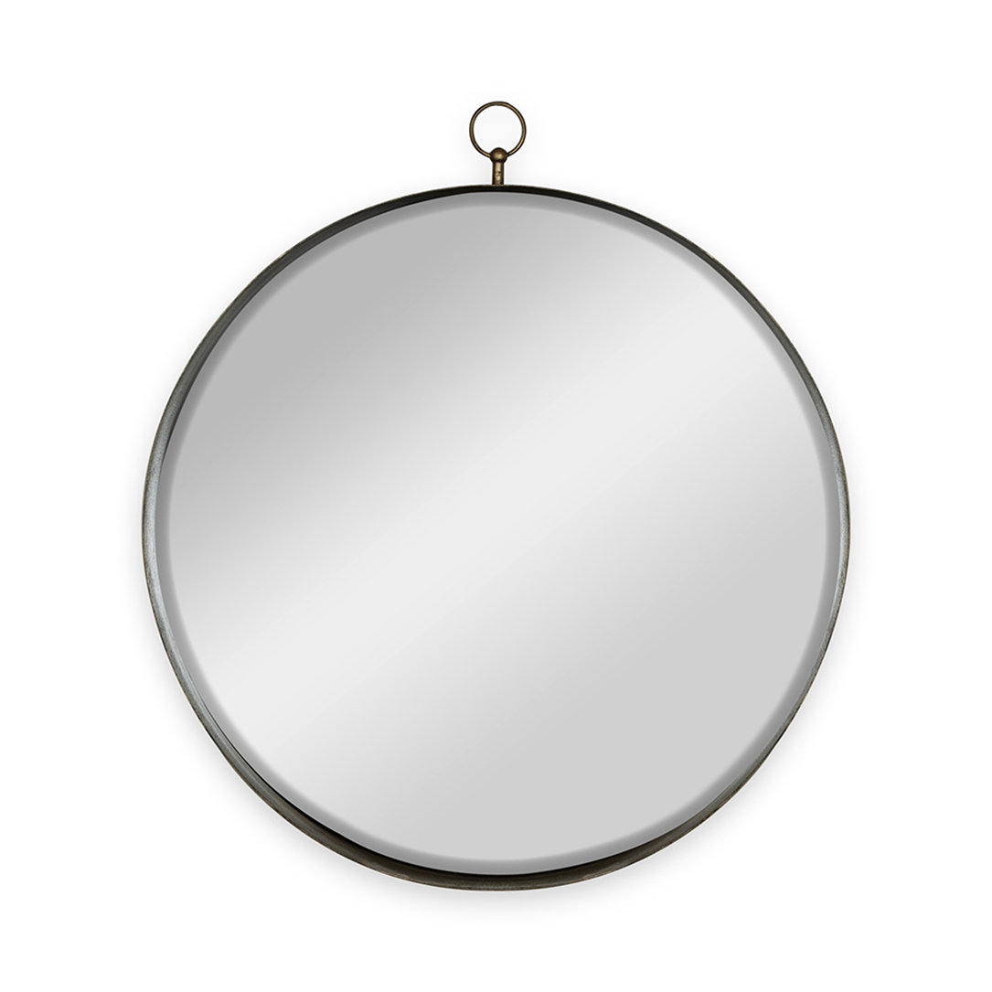 Latitude Run® 24"x28" Circle Mirror with Iron Frame | Wayfair