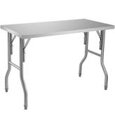 VEVOR Stainless Steel 48'' L x 24'' W x 33.5'' H Adjustable Work Tables ...