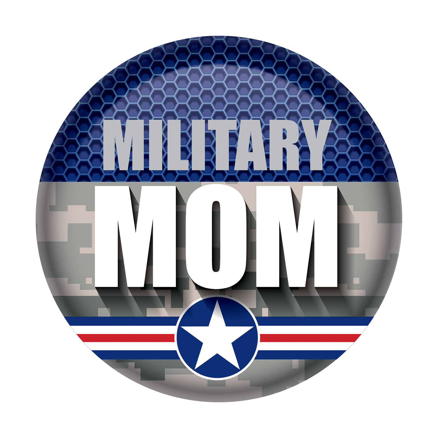 The Party Aisle™ Military Mom Button - 2" - Pack of 6 | Wayfair