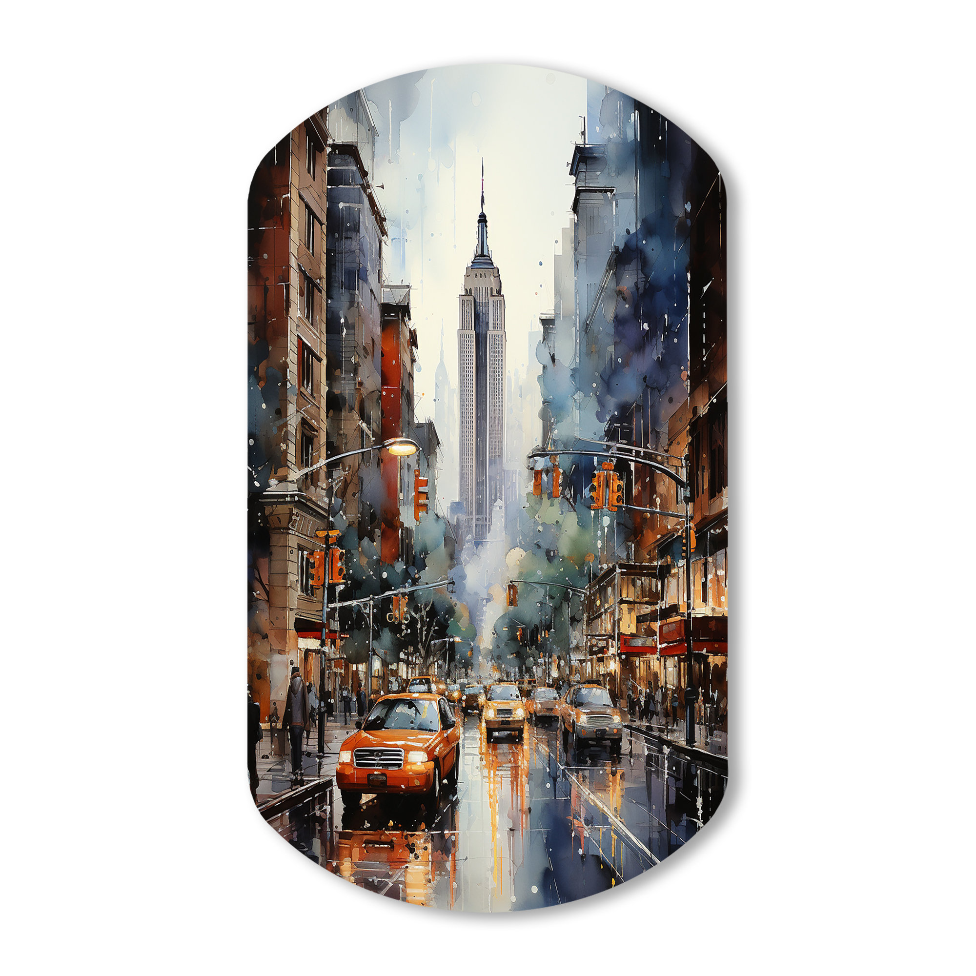 Design Art New York City That Never Sleeps II - New York Cylinder Shape ...