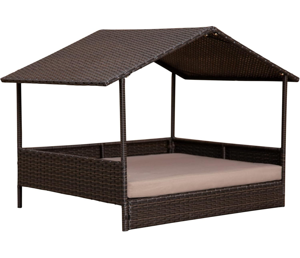 Archie & Oscar™ Rattan Wicker Indoor Outdoor Cabana Raised Pet Bed ...
