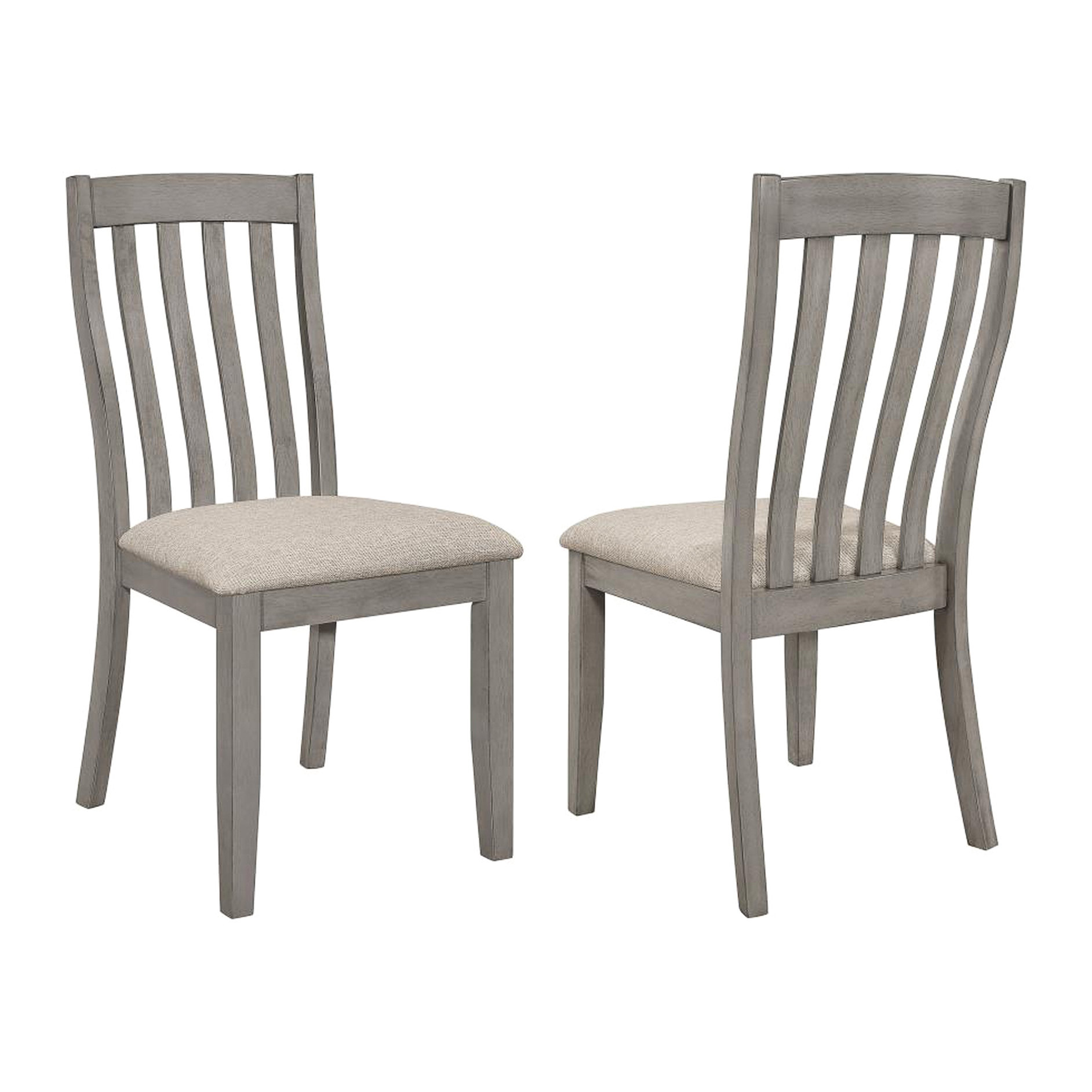 Highland Dunes 2 Dining Chairs With Soft Grey Upholstery, Solid ...