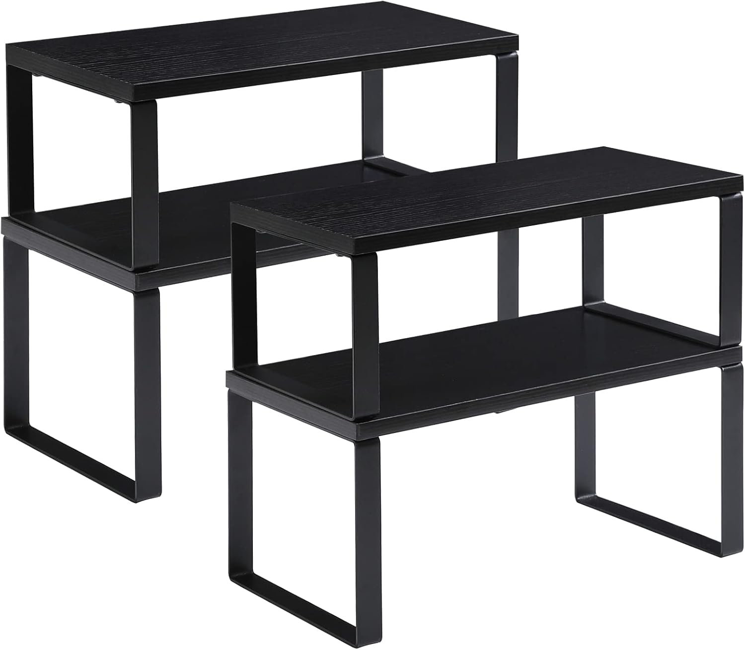 Latitude Run® Stackable Cabinet Shelf Organizer, Metal Countertop Spice ...