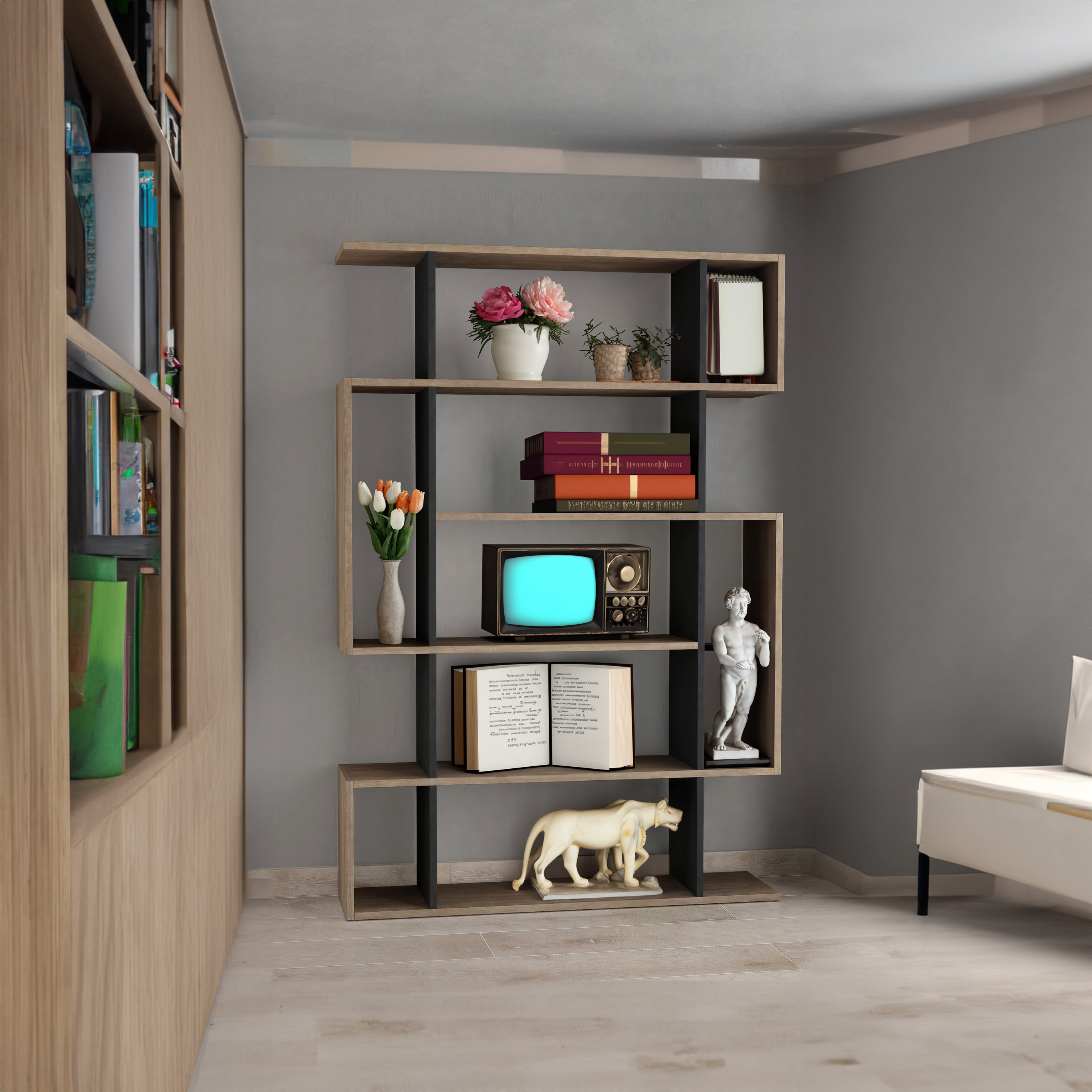 Latitude Run® Gitzel Geometric Bookcase | Wayfair