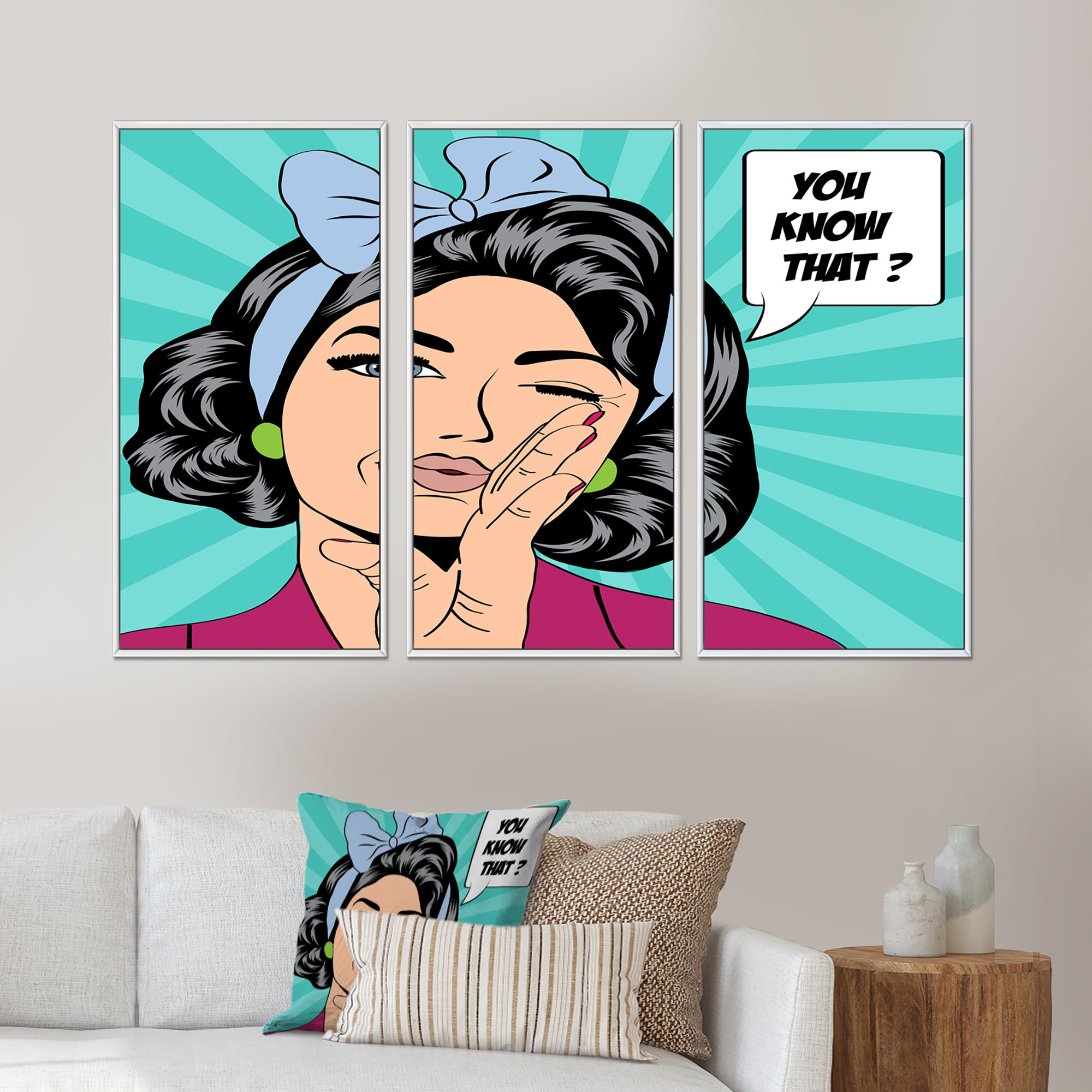 Red Barrel Studio Woman In Comic Style - Portrait Framed Canvas Wall ...