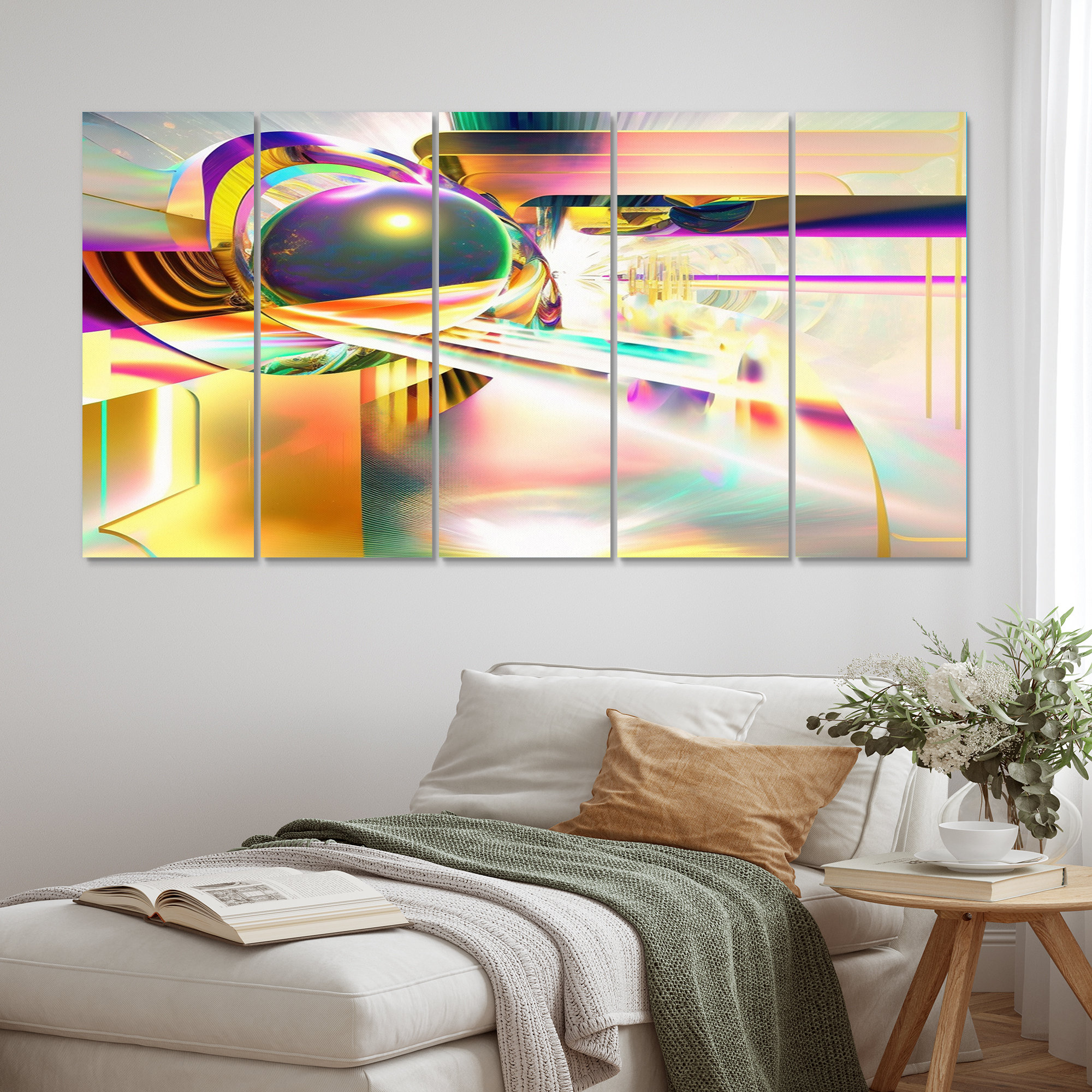 Wrought Studio™ Escaping the Edge Multicolor 90s Beyond Geometry - 5 ...