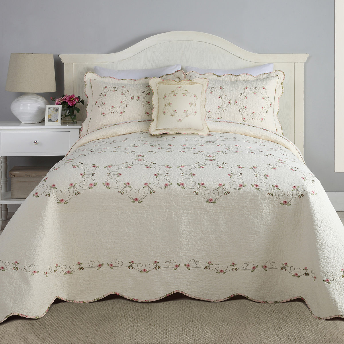 Modern Heirloom Felisa Square Embroidered Pillow & Reviews | Wayfair