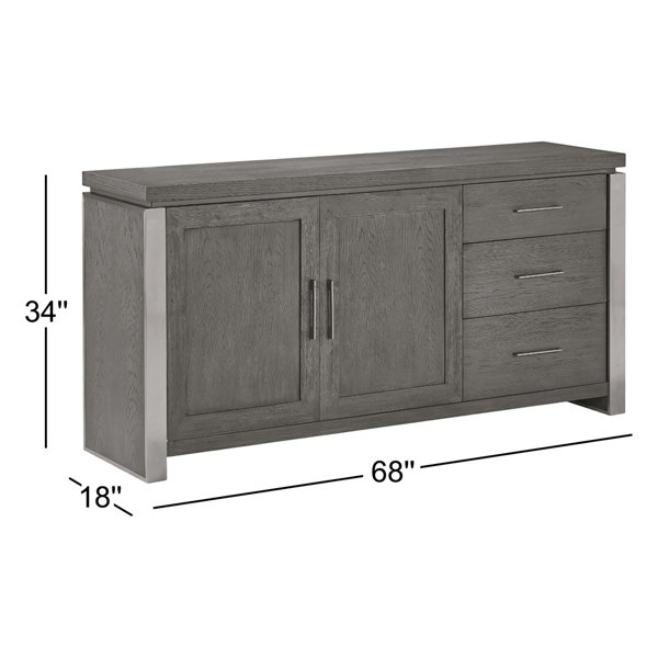 Wade Logan® Alythia 68" Wide 3 Drawer Oak Wood Sideboard & Reviews ...