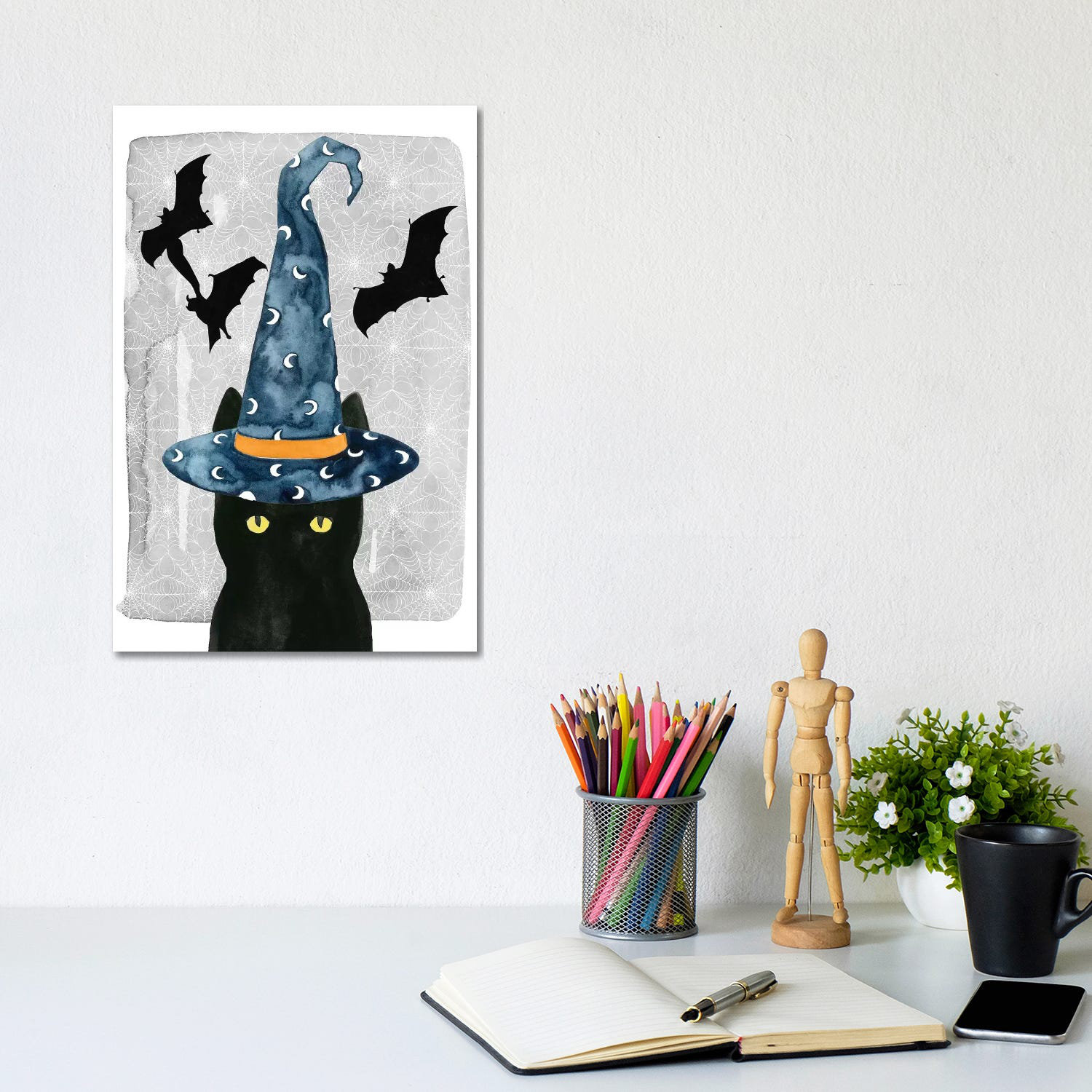 Happy Larry Black Cat I by - Wrapped Canvas Graphic Art | Wayfair.co.uk