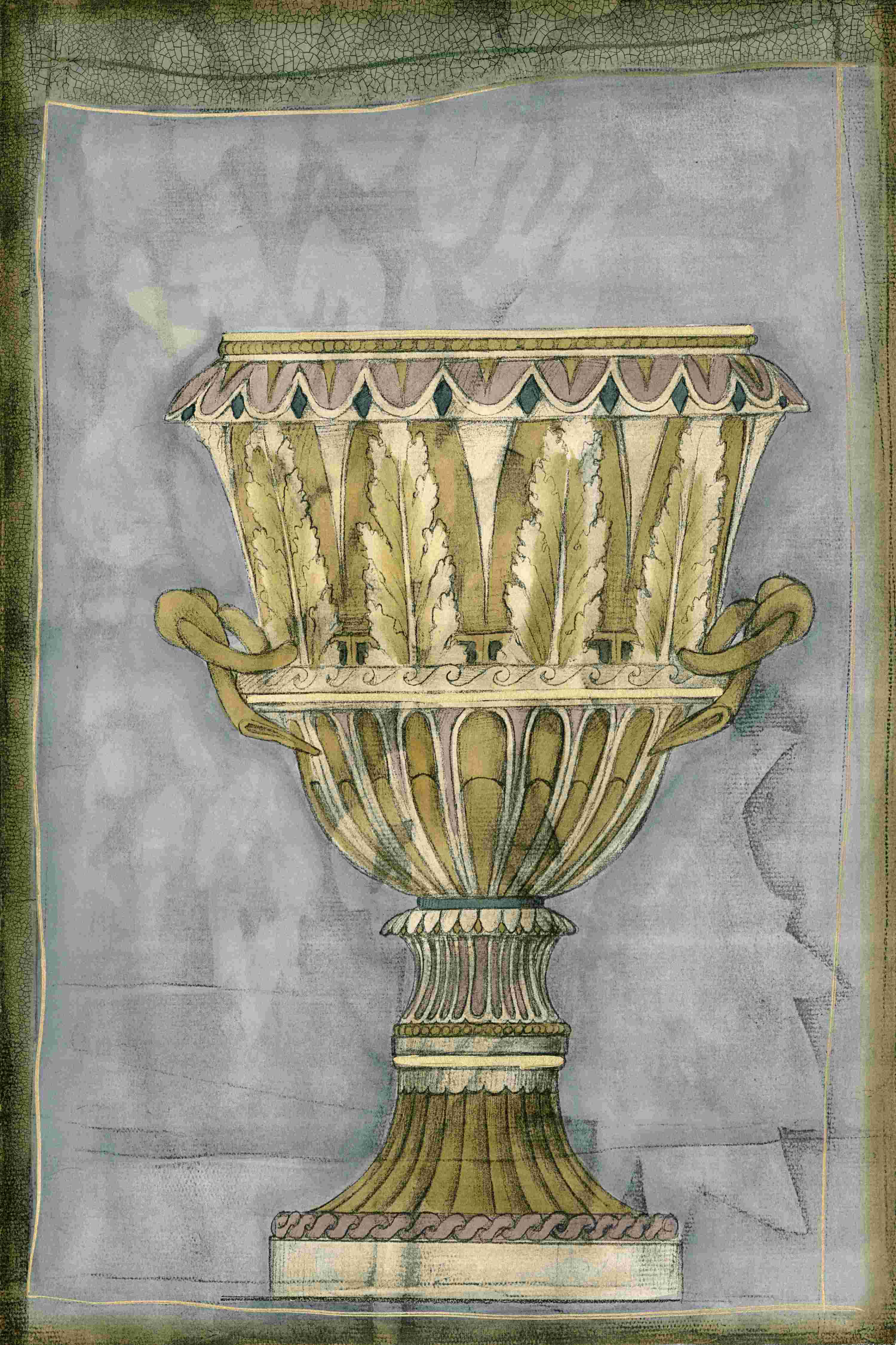 One Allium Way® Small Urn And Damask IV (ST) | Wayfair