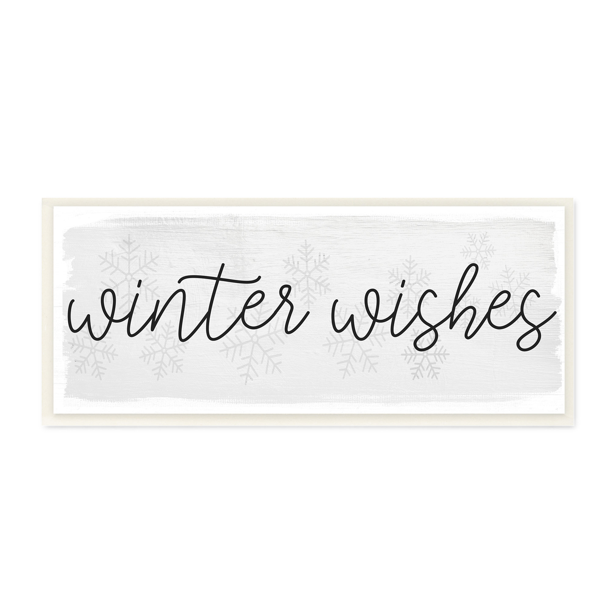Stupell Industries Winter Wishes Sentiments Geometric Snow Flakes ...
