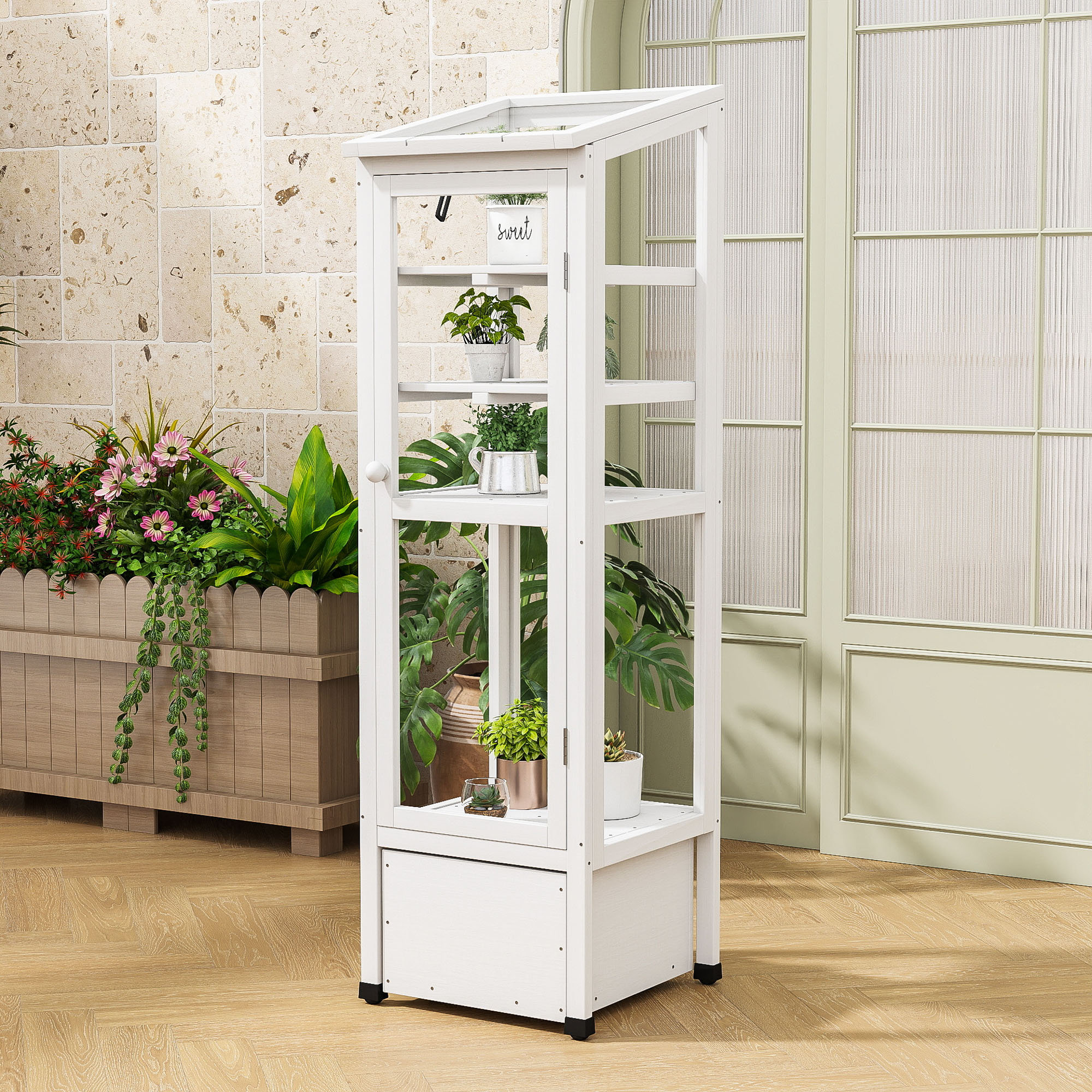 Willow-Wares Mini Cold Frame with Adjustable Shelves, Polycarbonate ...