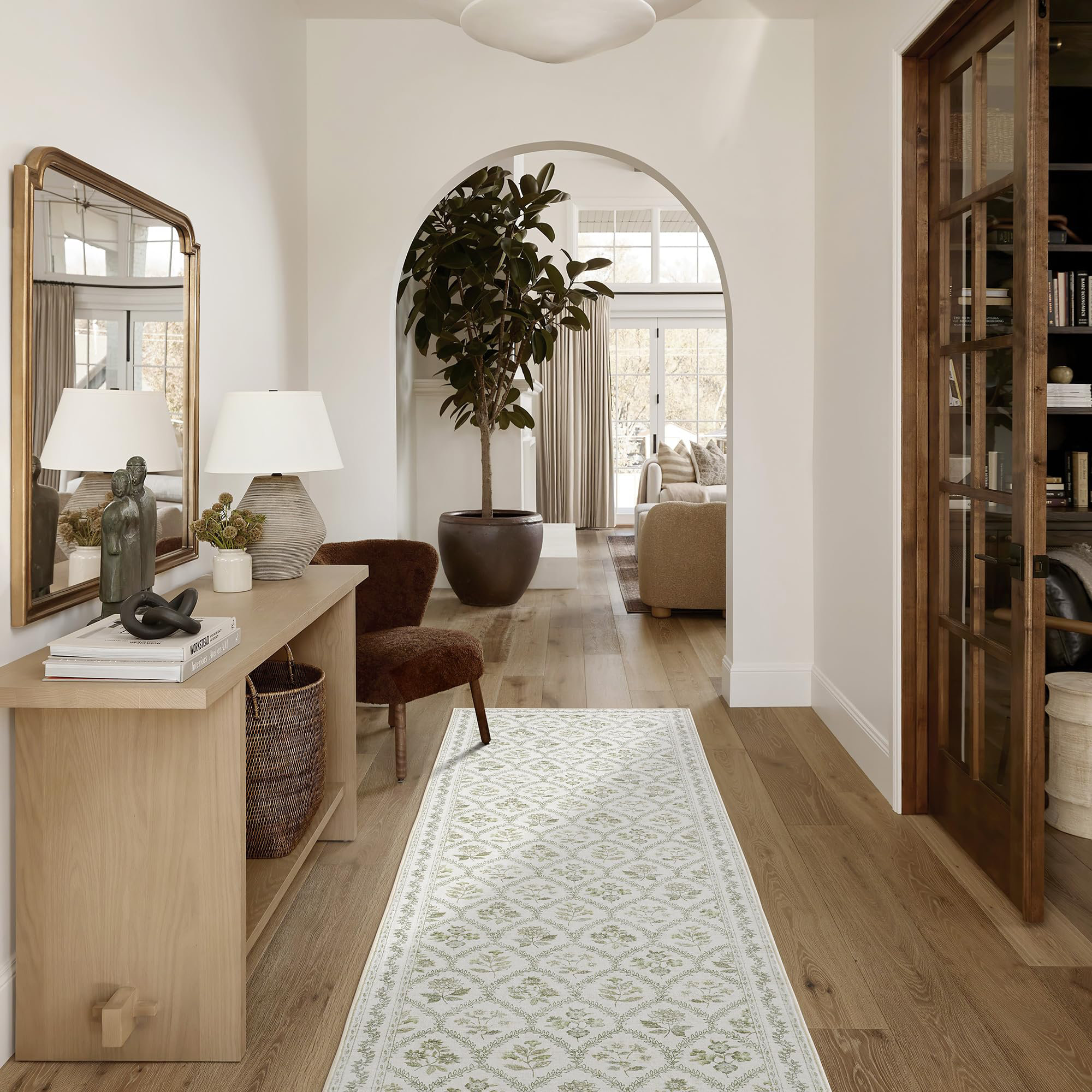 August Grove® Sage Green Runner Rug 2X6 For Hallways, Non-Slip Washable ...