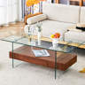 Wrought Studio™ 43.3 Inch Two - Tier Coffee Table With Transparent ...