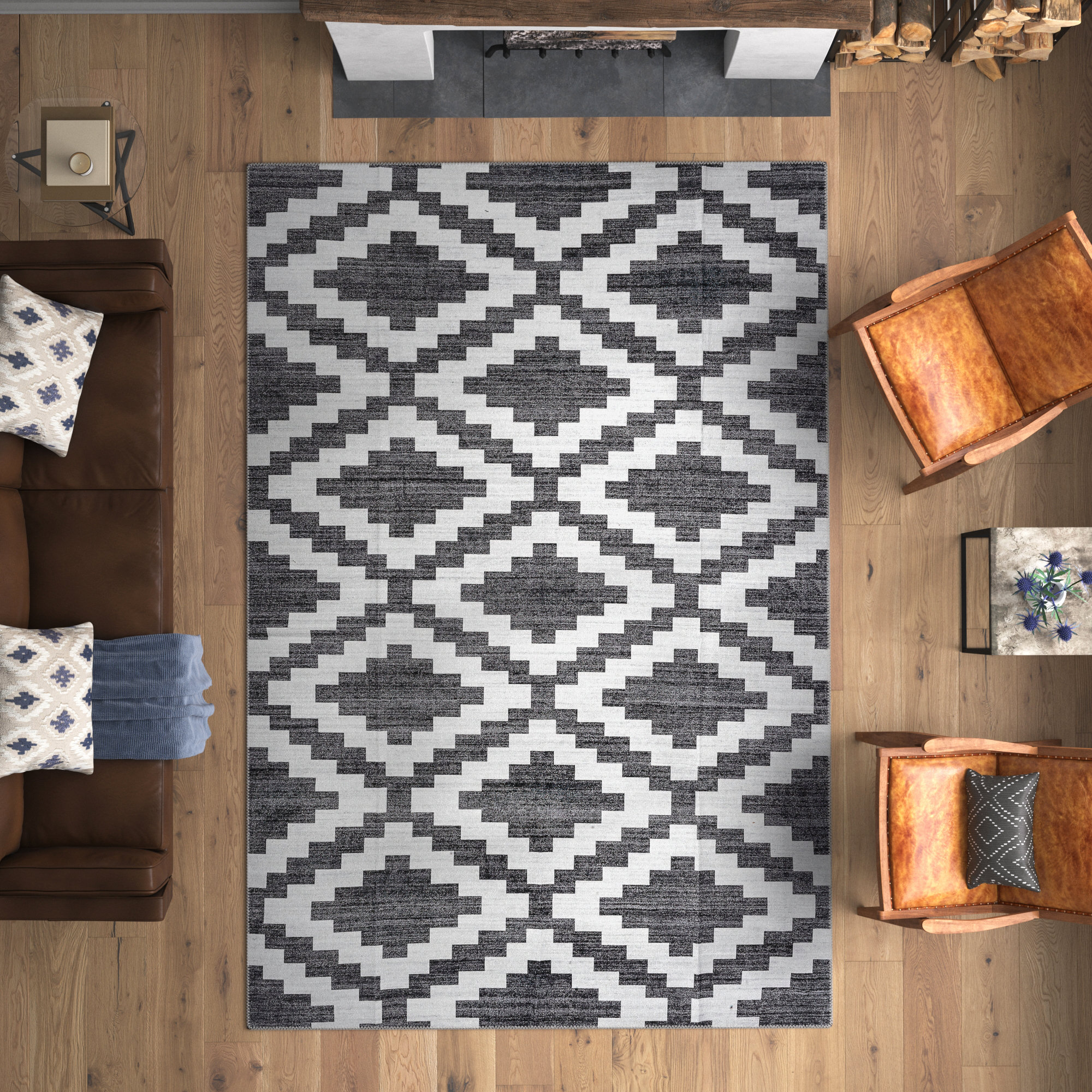The Twillery Co.® Leyland Geometric Machine Washable Area Rug for ...