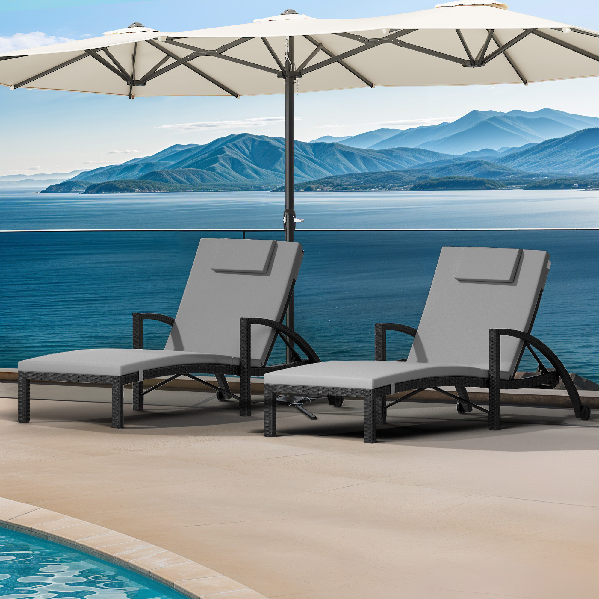 Ebern Designs Mickler Outdoor Chaise Lounge - Set of 2 - Wayfair Canada